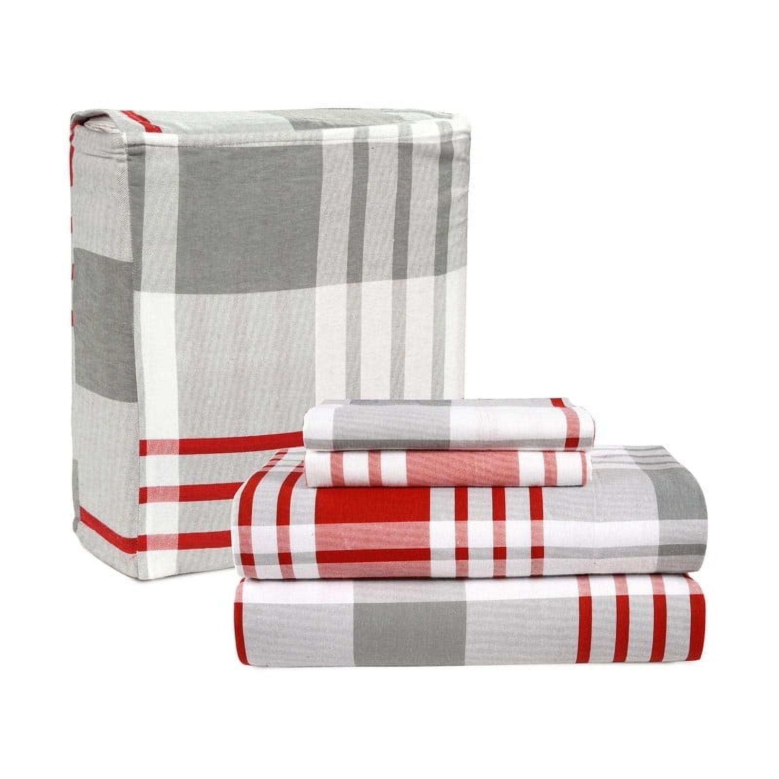 Casa Platino 4 Piece Flannel Sheet Set 100% Cotton Deep Pocket Bed ...