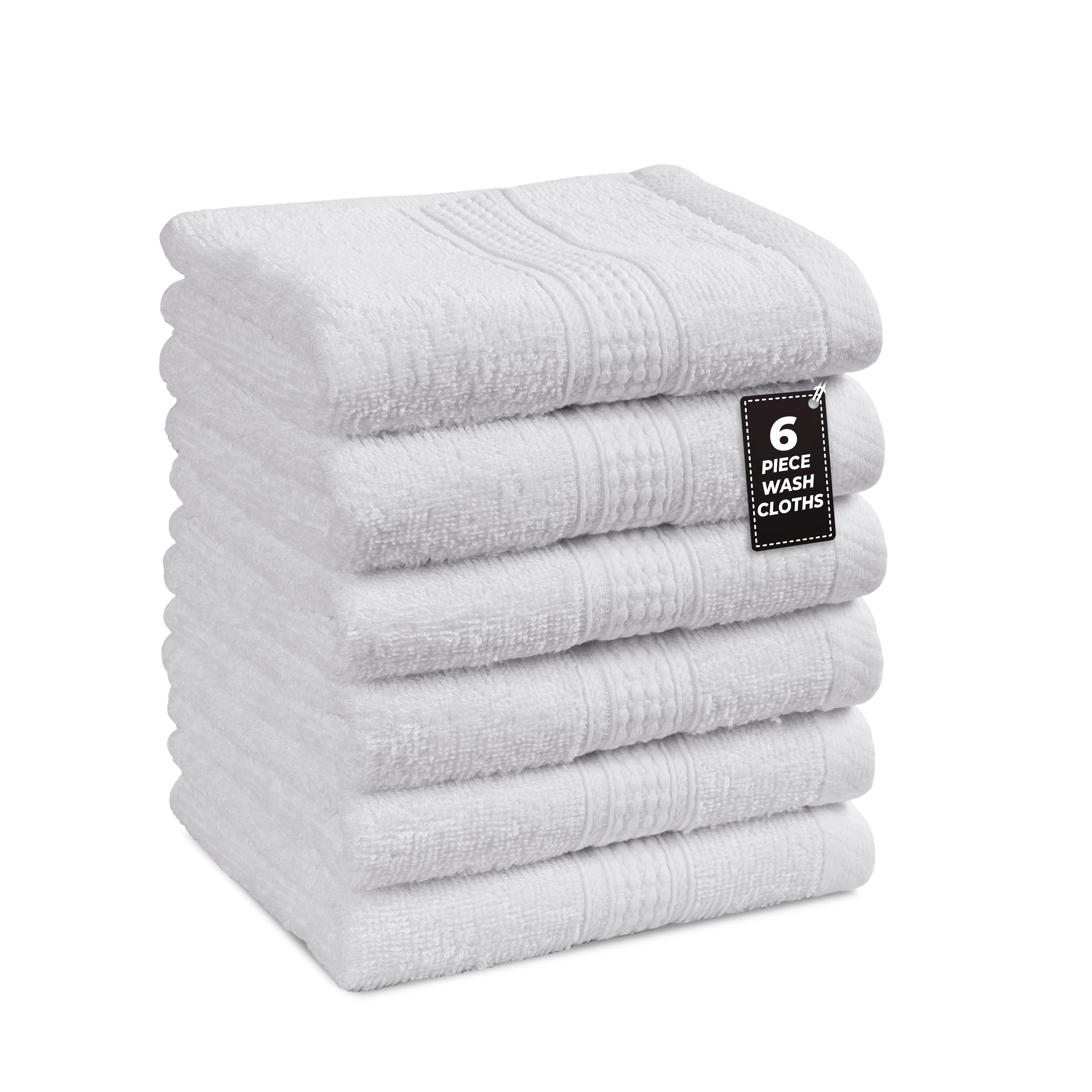 Casa Platino 6 Piece Wash Cloths, 100% Cotton Soft & Absorbent ...