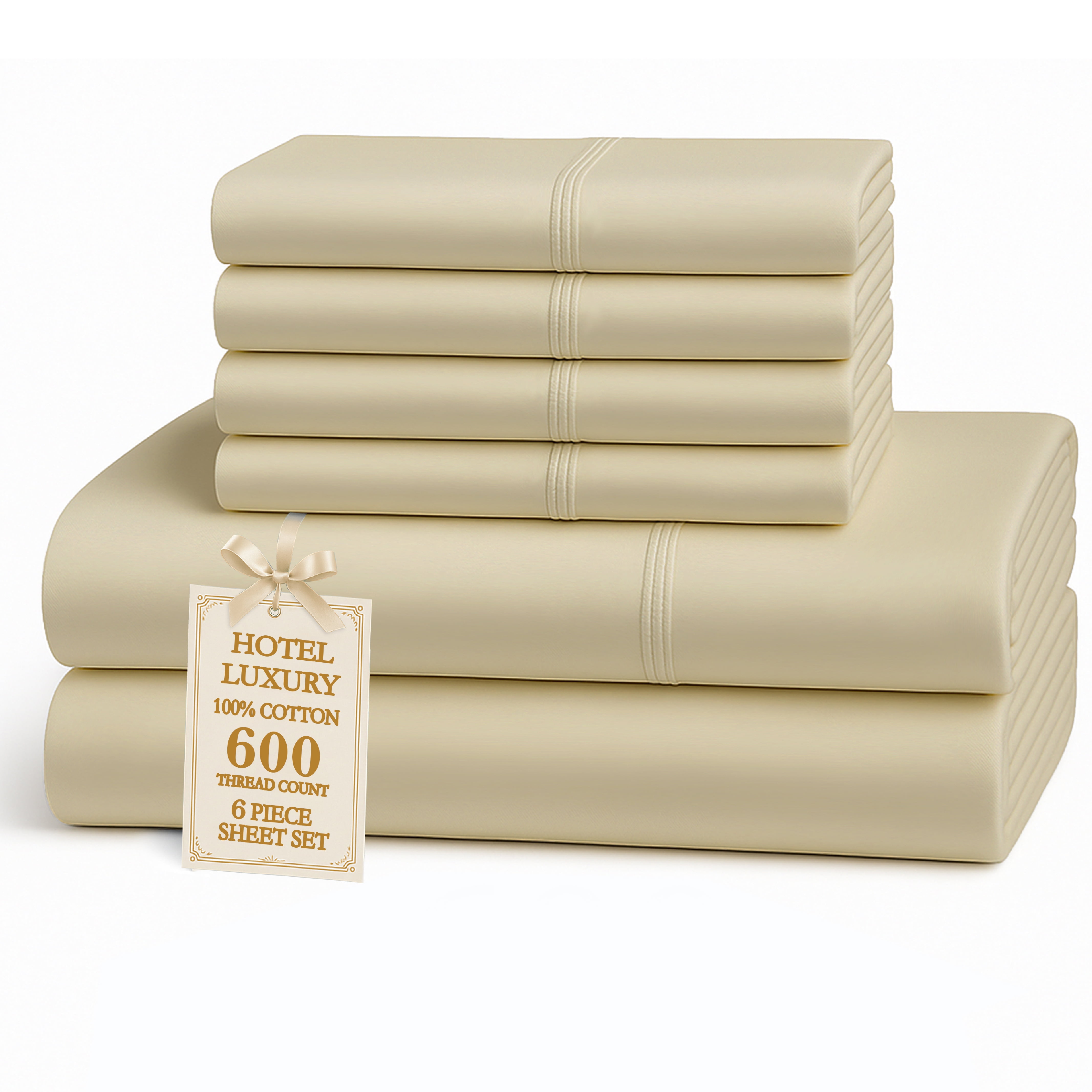 Casa Platino California King Sheets Set – 100% Cotton, 600 Thread Count ...