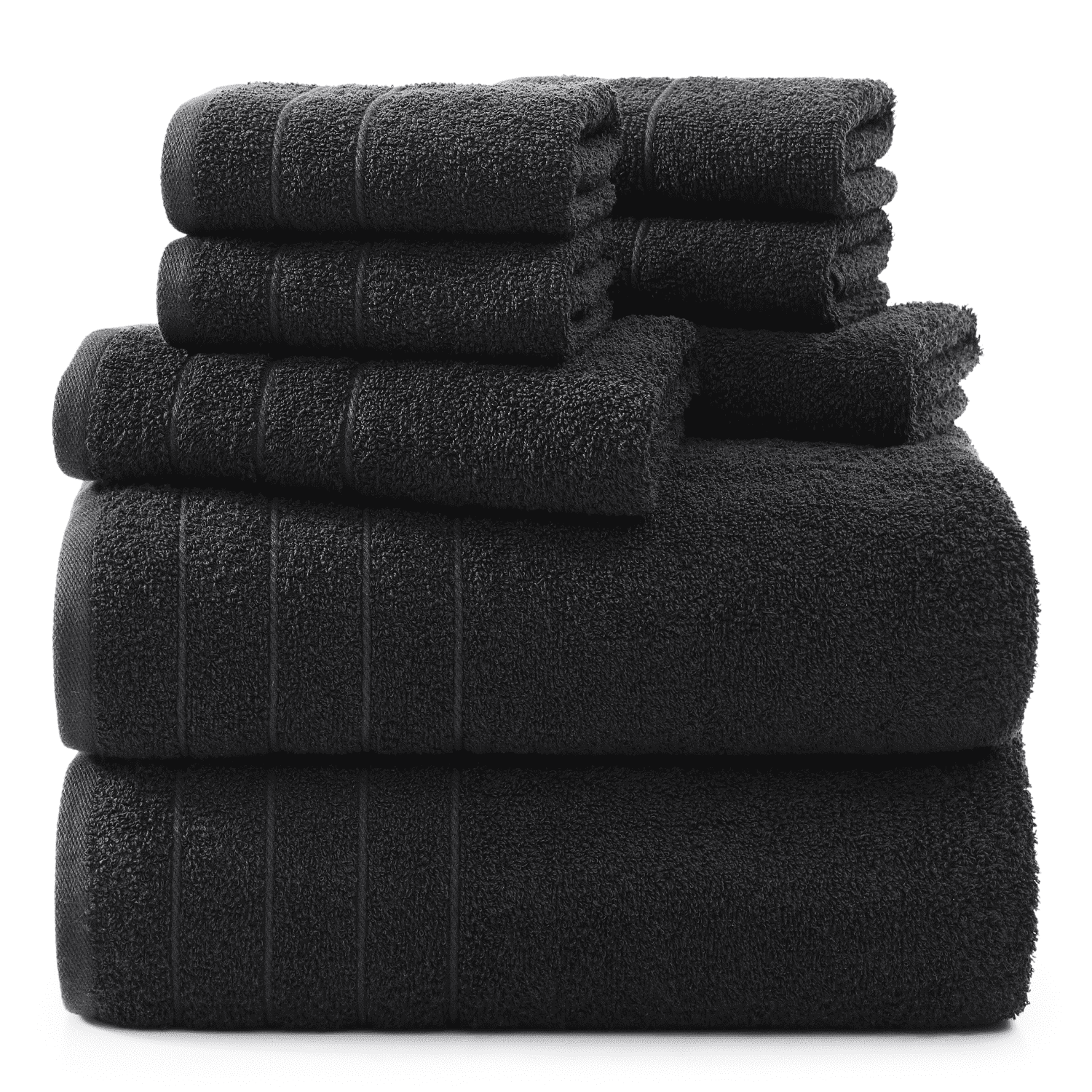 Casa Platino 8-Piece Cotton Towel Set - 2 Bath, 2 Hand Towels, 4 Washcloths - Black - Walmart.com