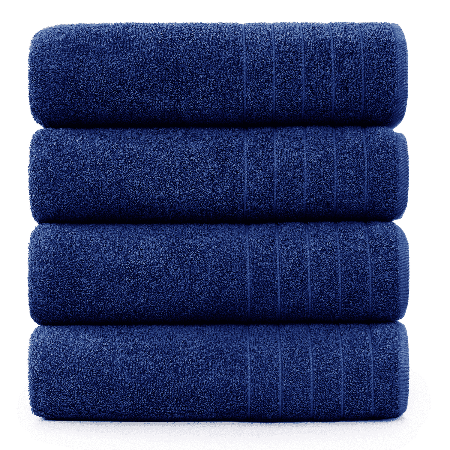 Superior 4 Pack Solid Shower Bath Towels Set, 100% Ring Spun Cotton ...