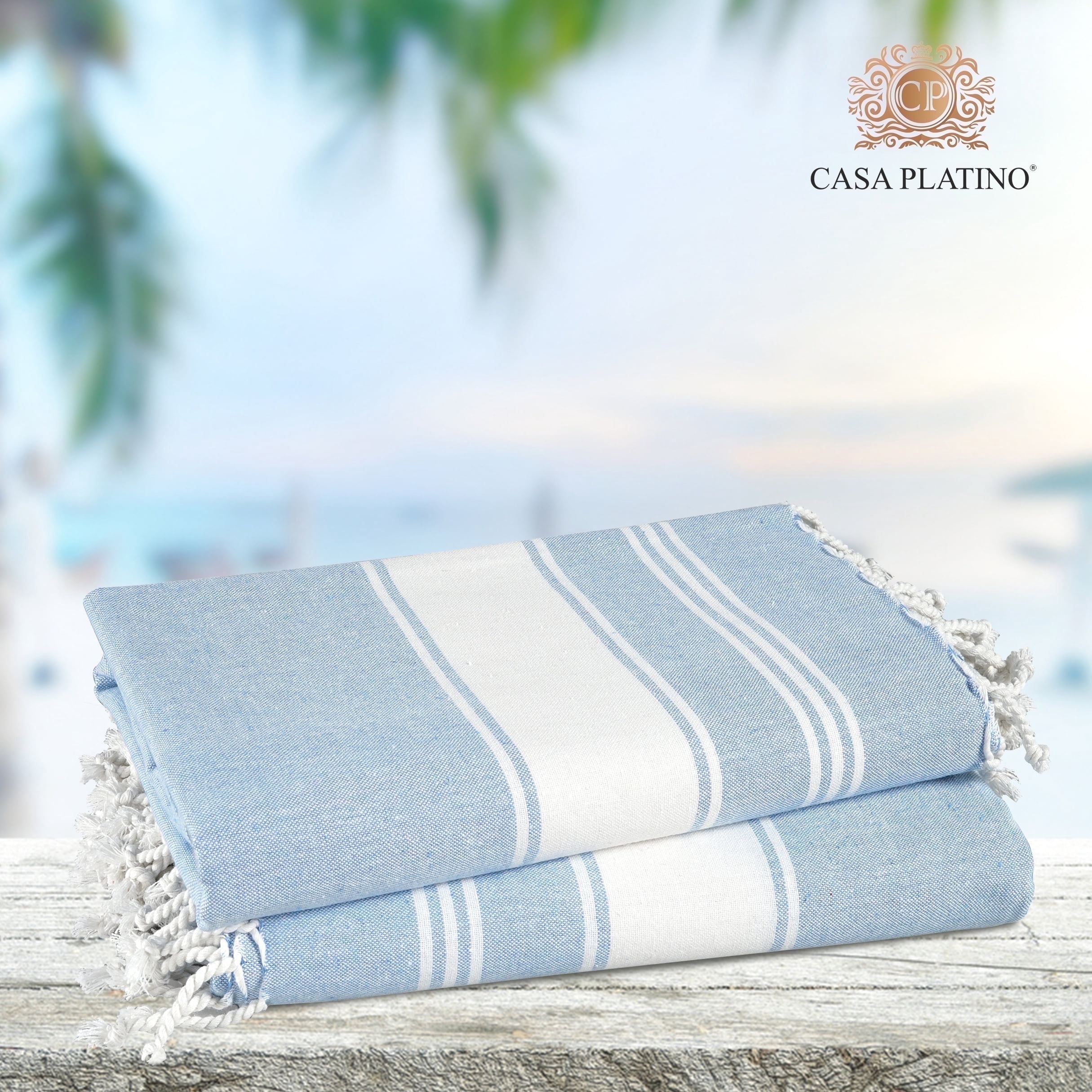 Casa Platino Oversized Quick Dry Cotton Beach Towels 2 Pack Lightweight ...
