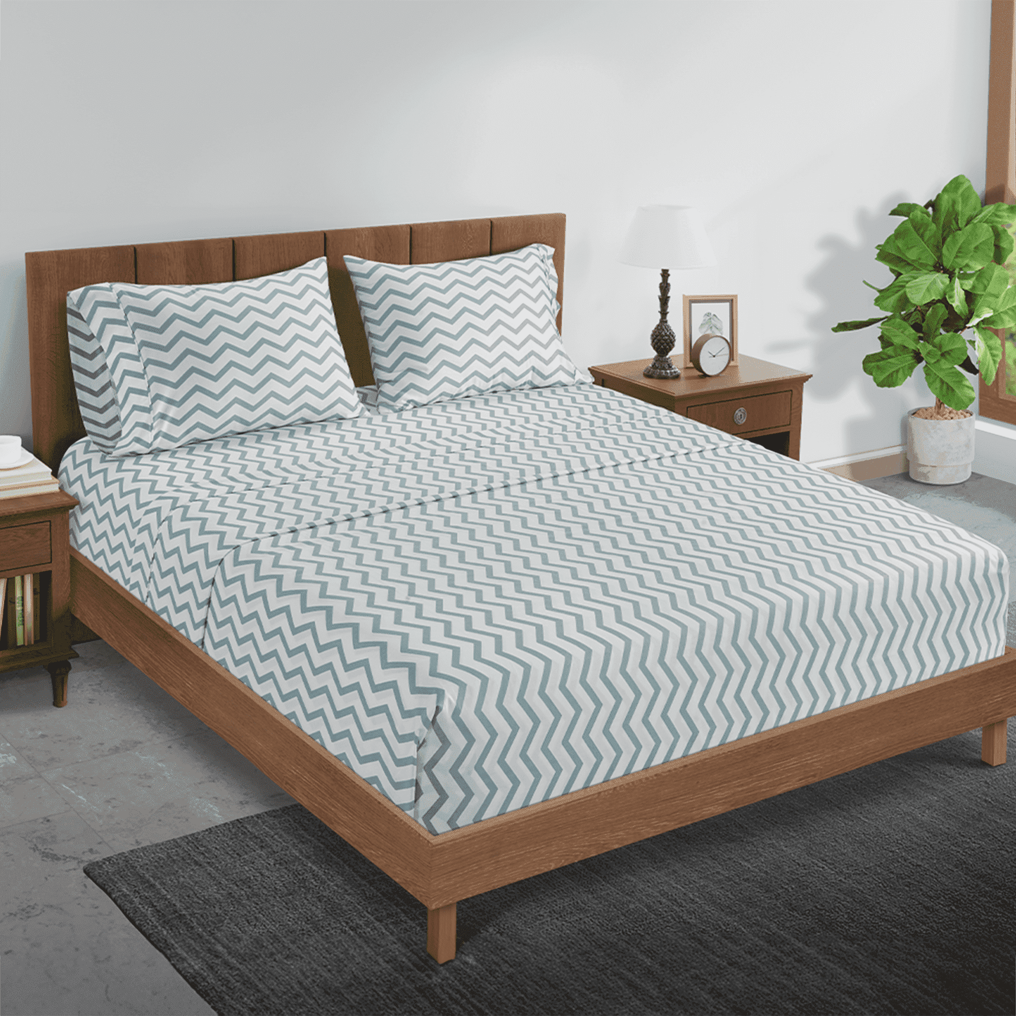 Casa Platino 100% Cotton Sateen Weave Full Size Bed Sheets, 450 Thread ...