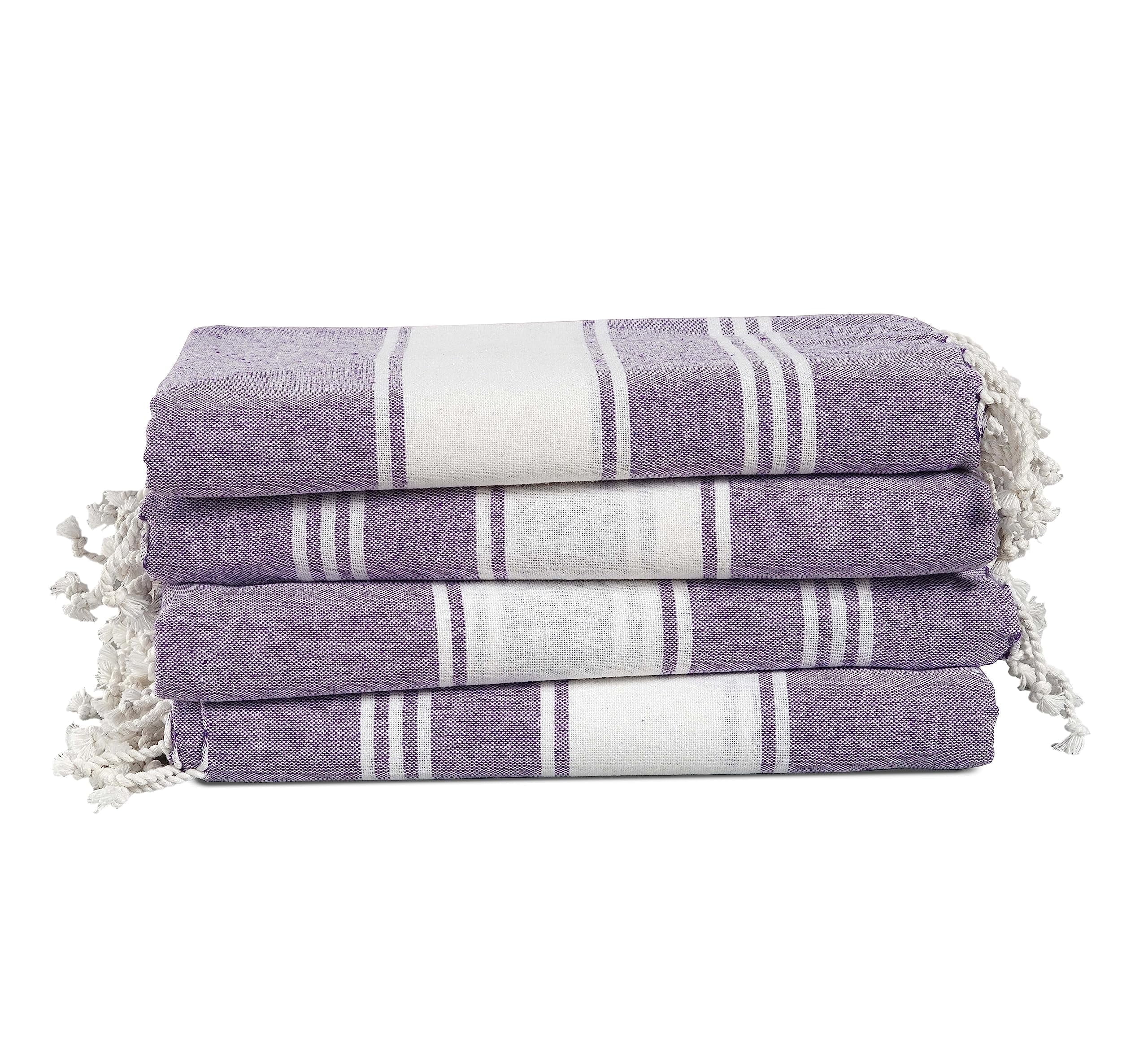 Casa Platino 100% Cotton Beach Towel with Bag, 4 Piece, Quick Dry, Sand ...