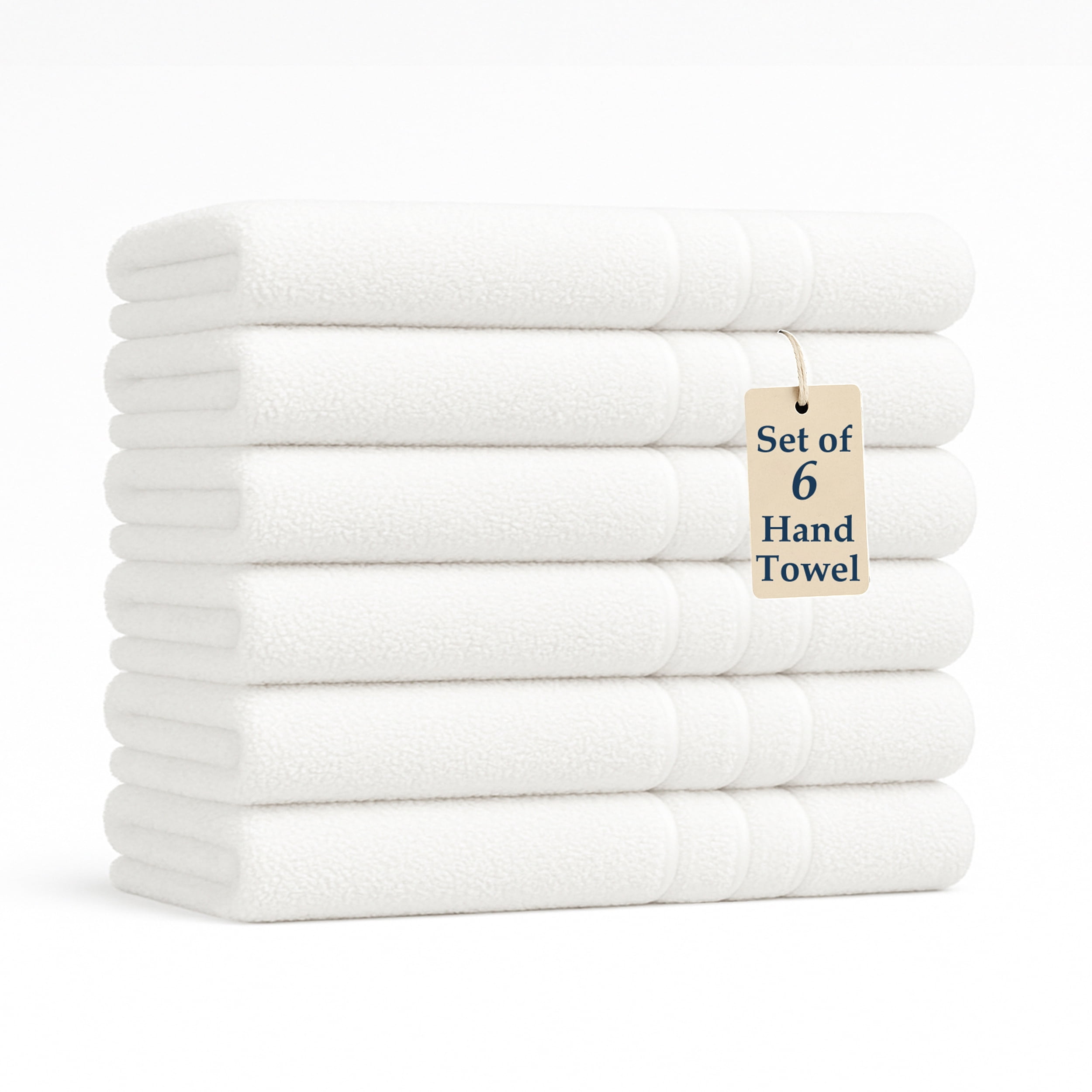 Casa Platino Hand Towels for Bathroom, 6 Piece Set (16" x 28"), Soft ...