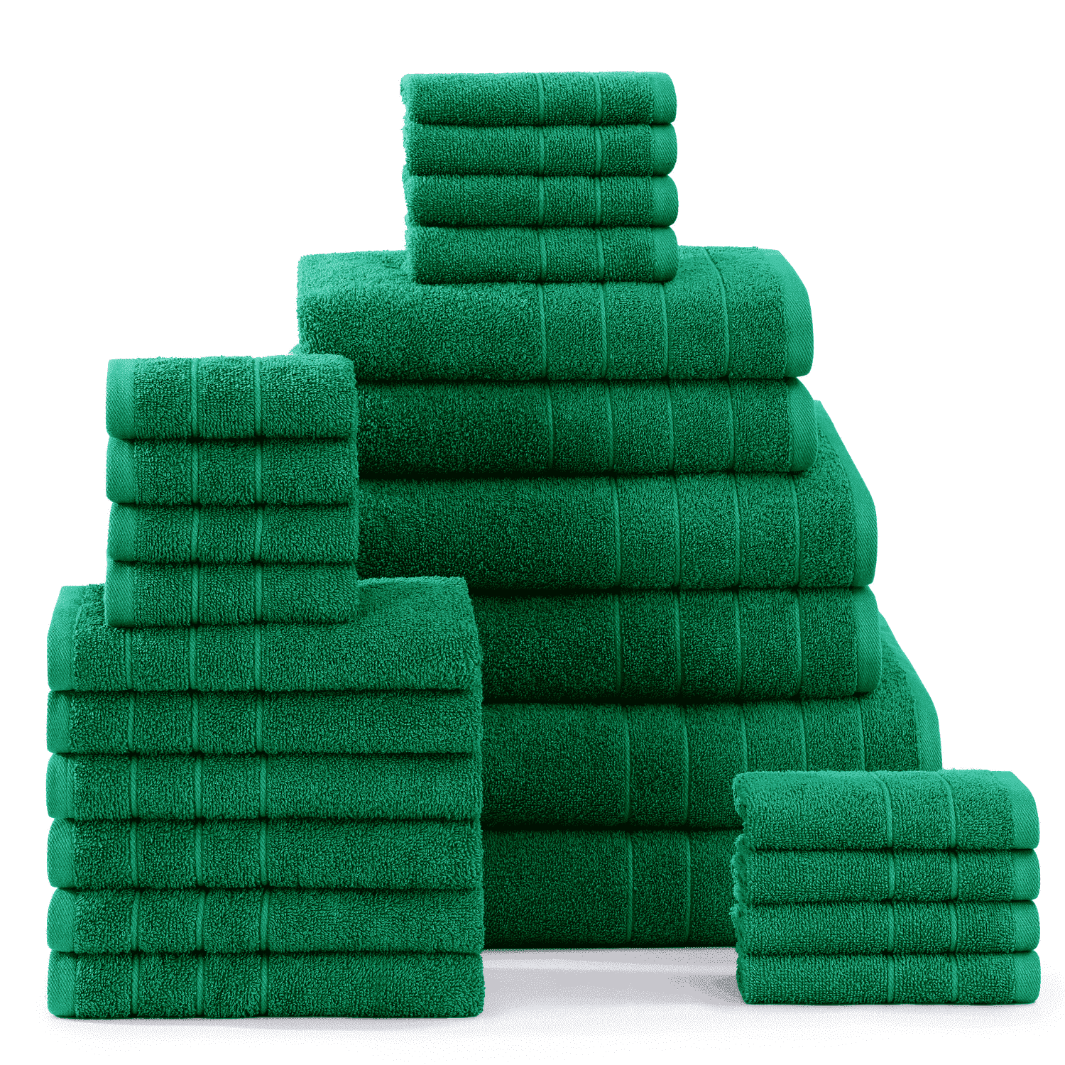 Casa Platino 24 Piece Towel Set, Quick Dry and Soft Cotton, Large Bath Towels, Emerald - Walmart.com