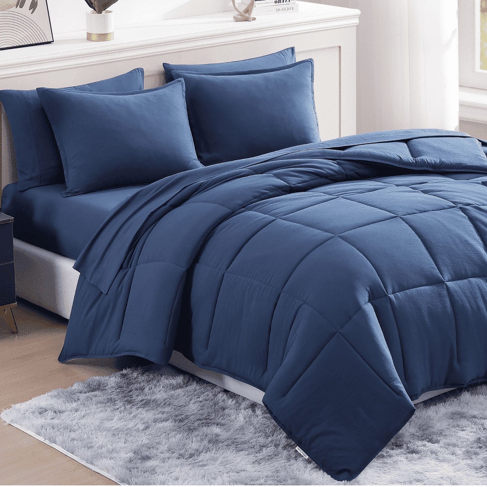 Casa Platino Twin Size Comforter Set – 5 Piece Bed in a Bag – Soft ...