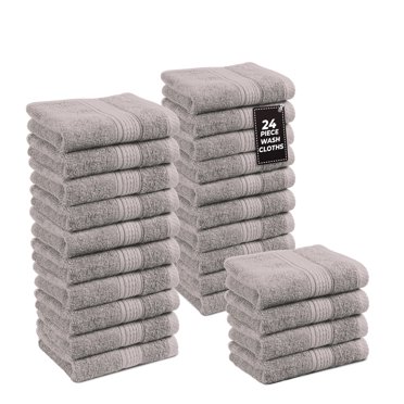Hotel Style 6-Piece Egyptian Cotton Bath Towel Set, Arctic White ...