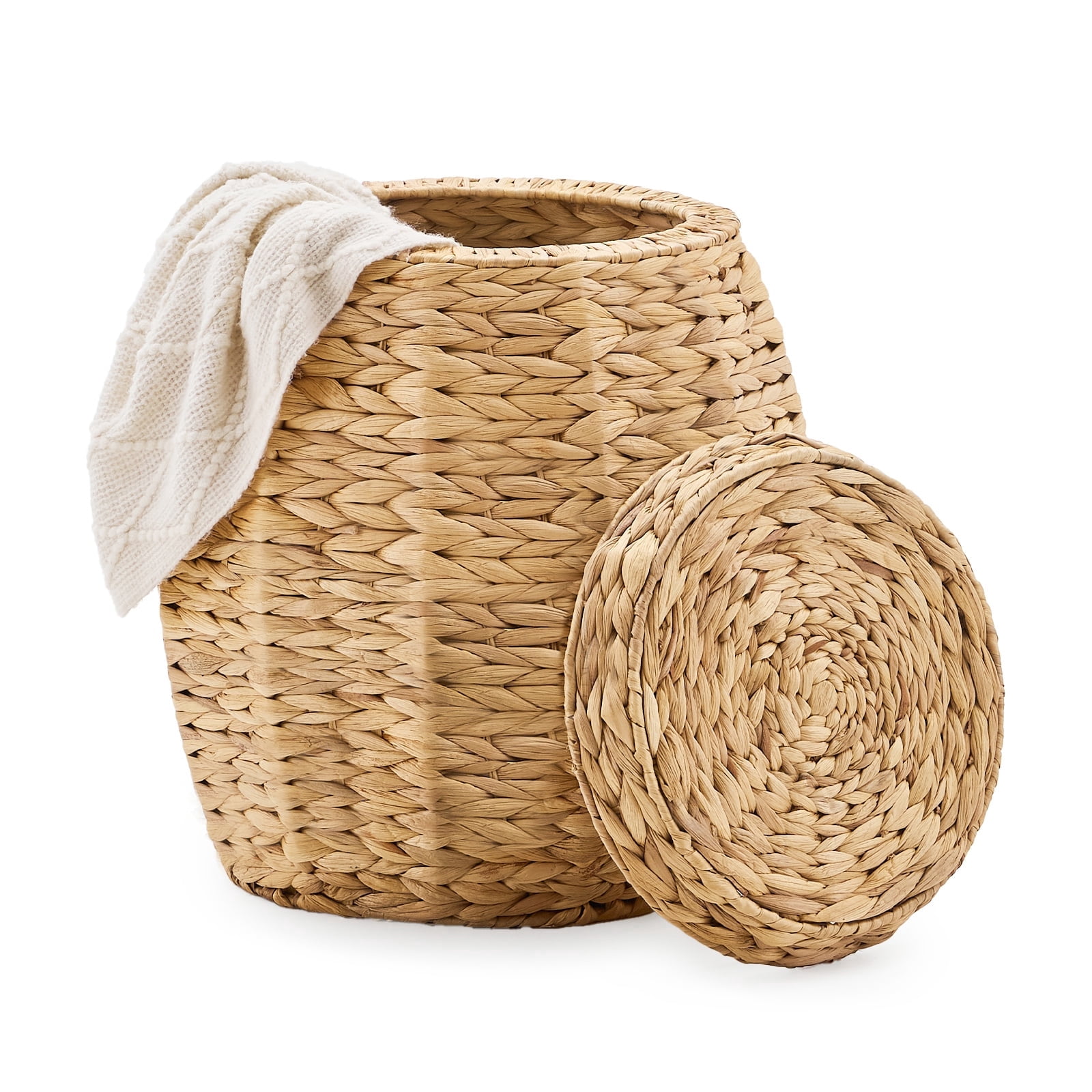 Casa Pura Water Hyacinth Storage Basket with Lid - Walmart.com