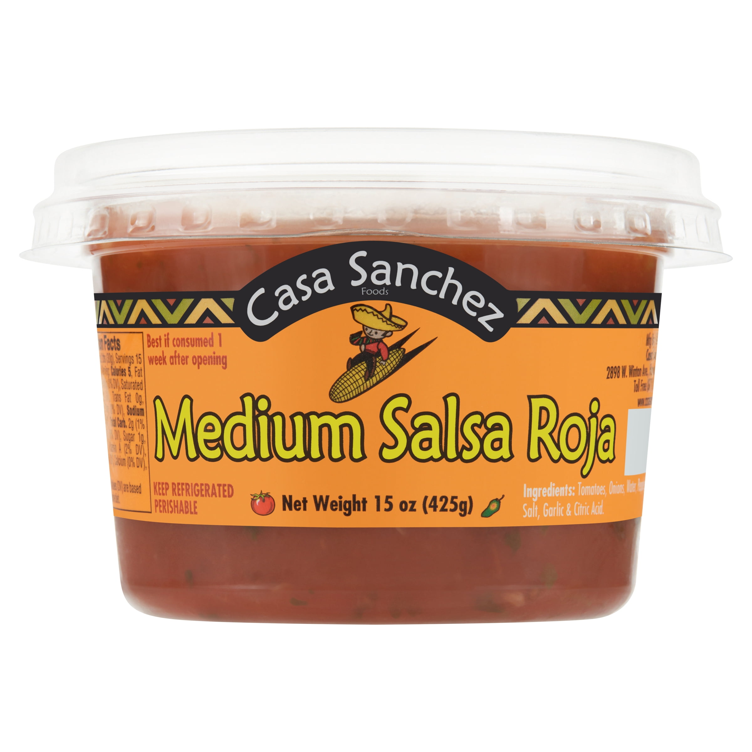 Fresh Produce Refrigerated Medium Salsa Roja 15 oz Tub with Tomatoes ...