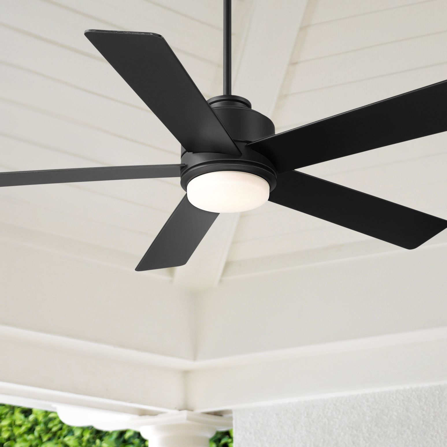 Casa Vieja 52" Grand Palm Modern Indoor Outdoor Ceiling Fan 5 Blade LED ...