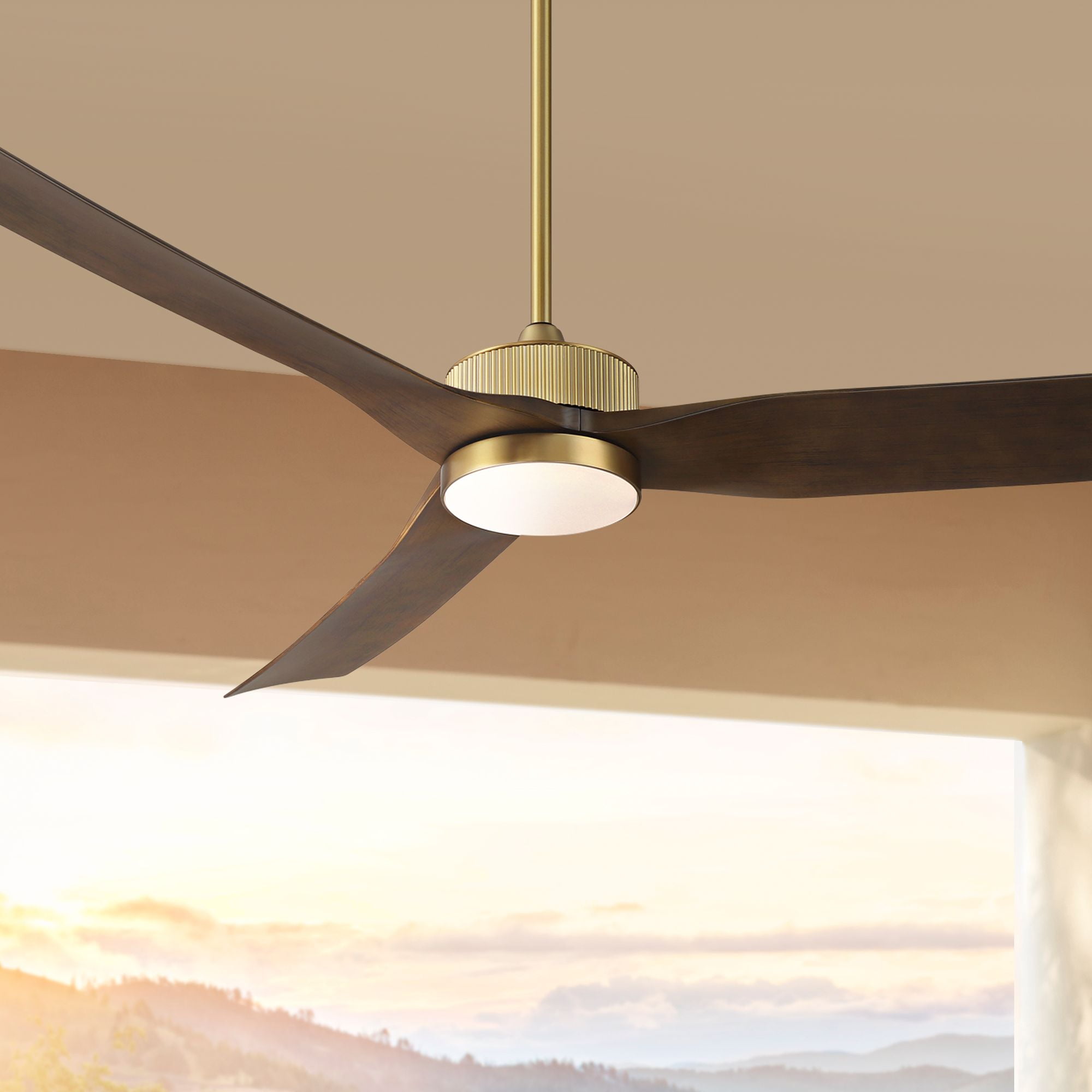 Casa Vieja 60" Montage Modern Indoor Outdoor Ceiling Fan 3 Blade LED ...