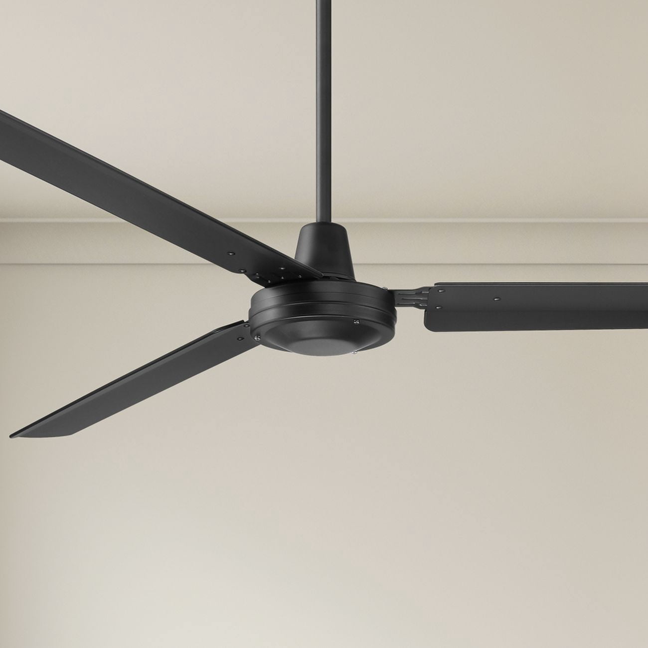 "Casa Vieja 72"" Modern 3-Blade Outdoor Ceiling Fan, Matte Black, Damp ...