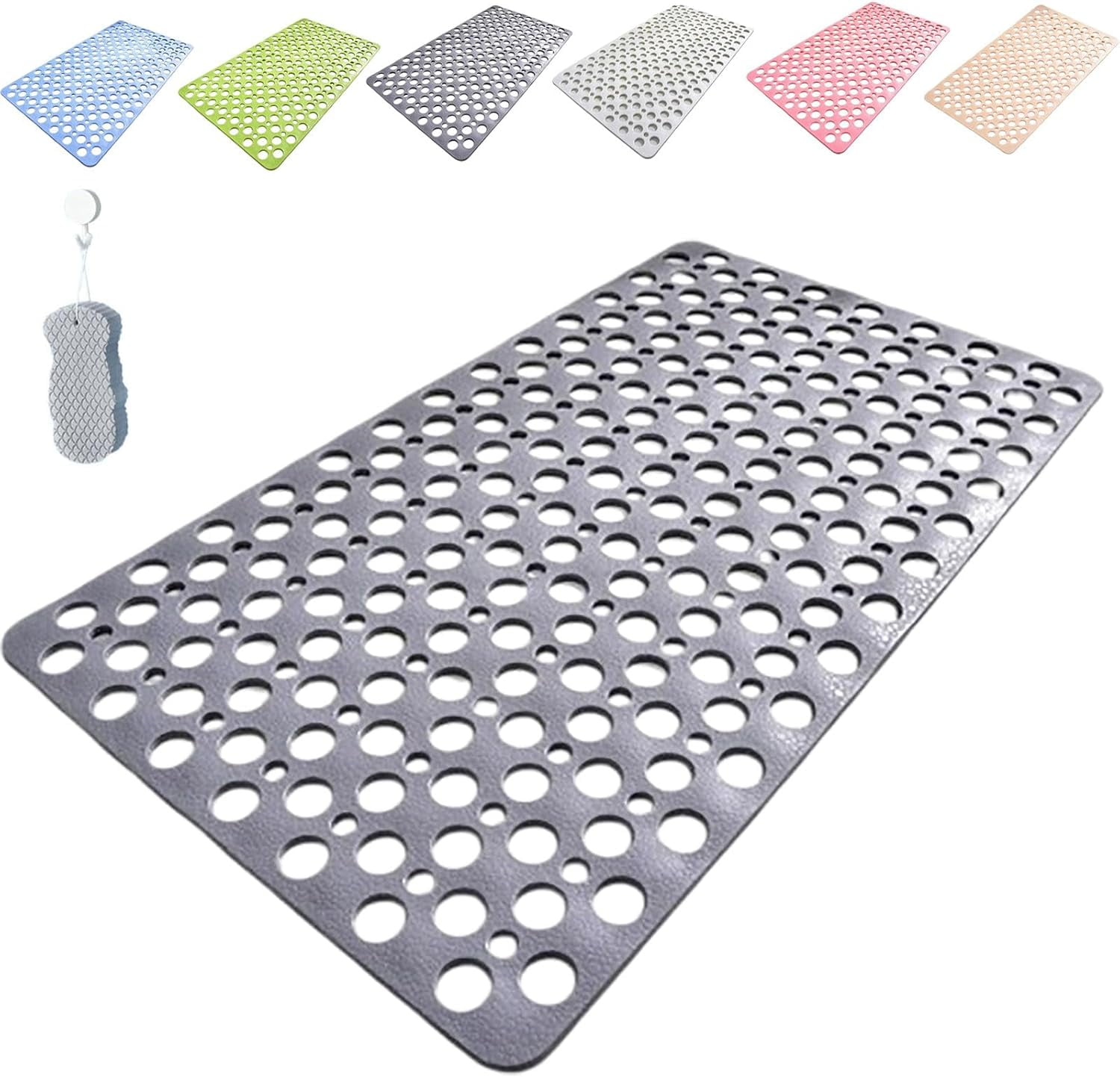 Casa and Beyond Shower Mat, Bath Mat with Suction Cups and Drain Holes ...