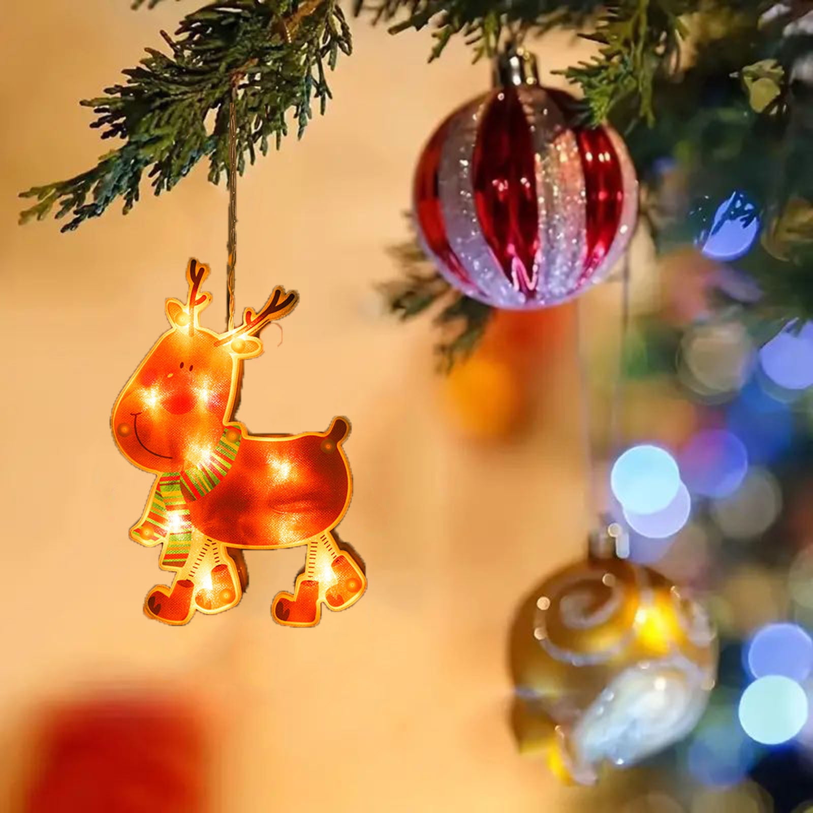 CasaChic 1Pc PVC LED Christmas Light Sign with Suction Cup, 9.84x6.29in ...