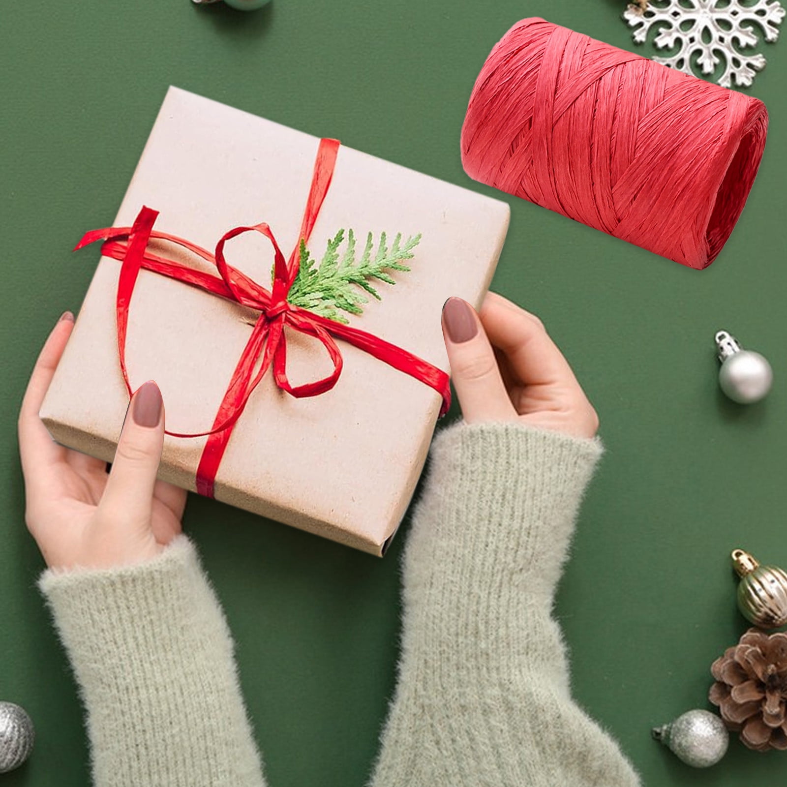 CasaChic Christmas Eco Friendly Paper Rope, 100M Length Raffia Bow Tie ...