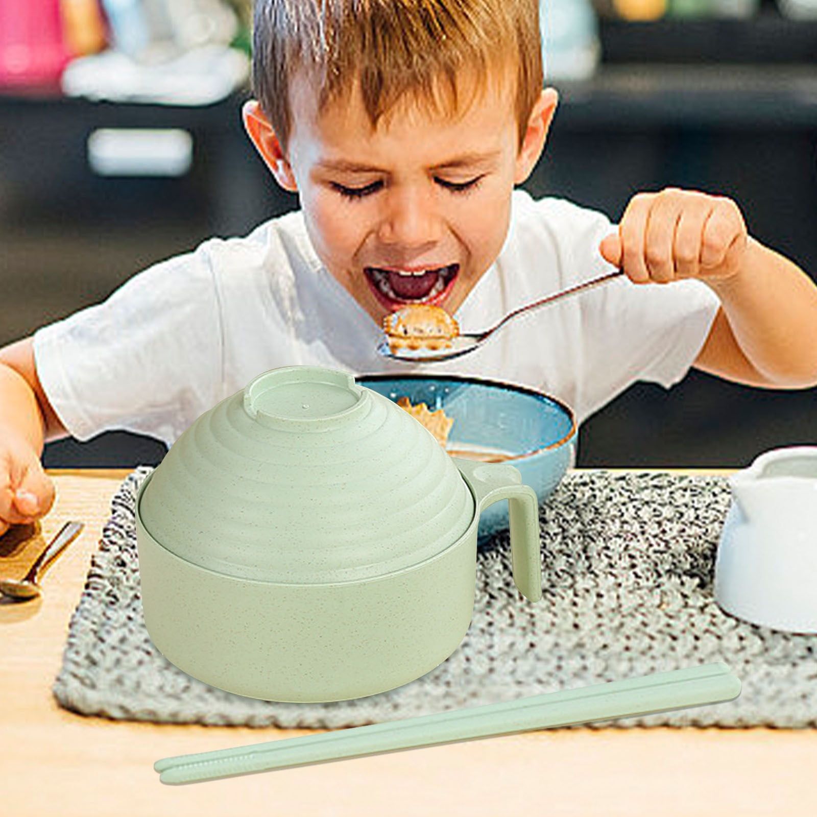 CasaChic Eco-Friendly Straw Fiber Microwave Ramen Bowl Set with Side ...