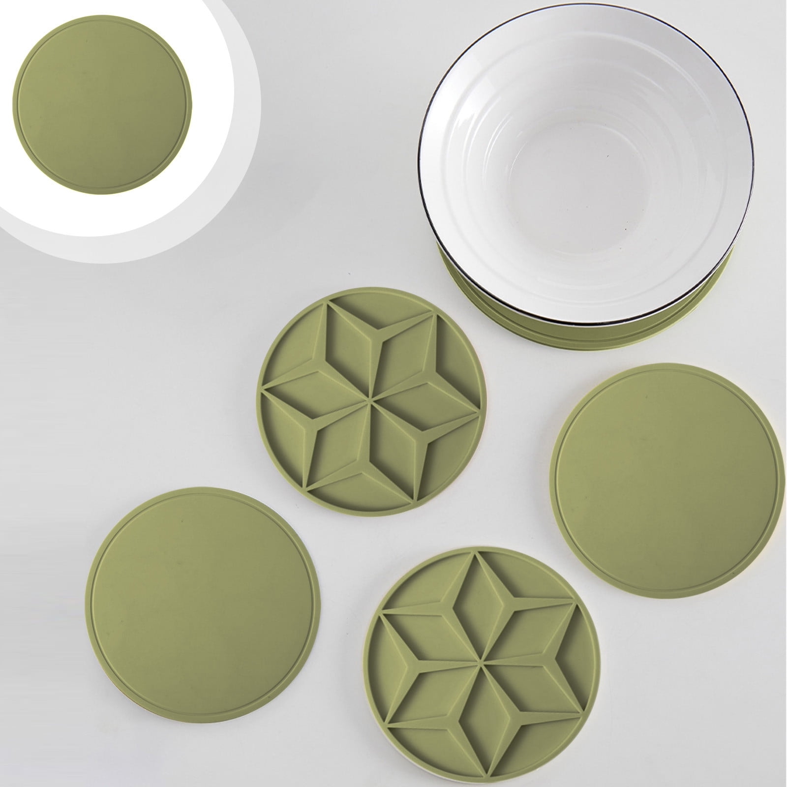 CasaChic Food Grade Silica Gel Round Heat Insulation Double-Sided Mat ...