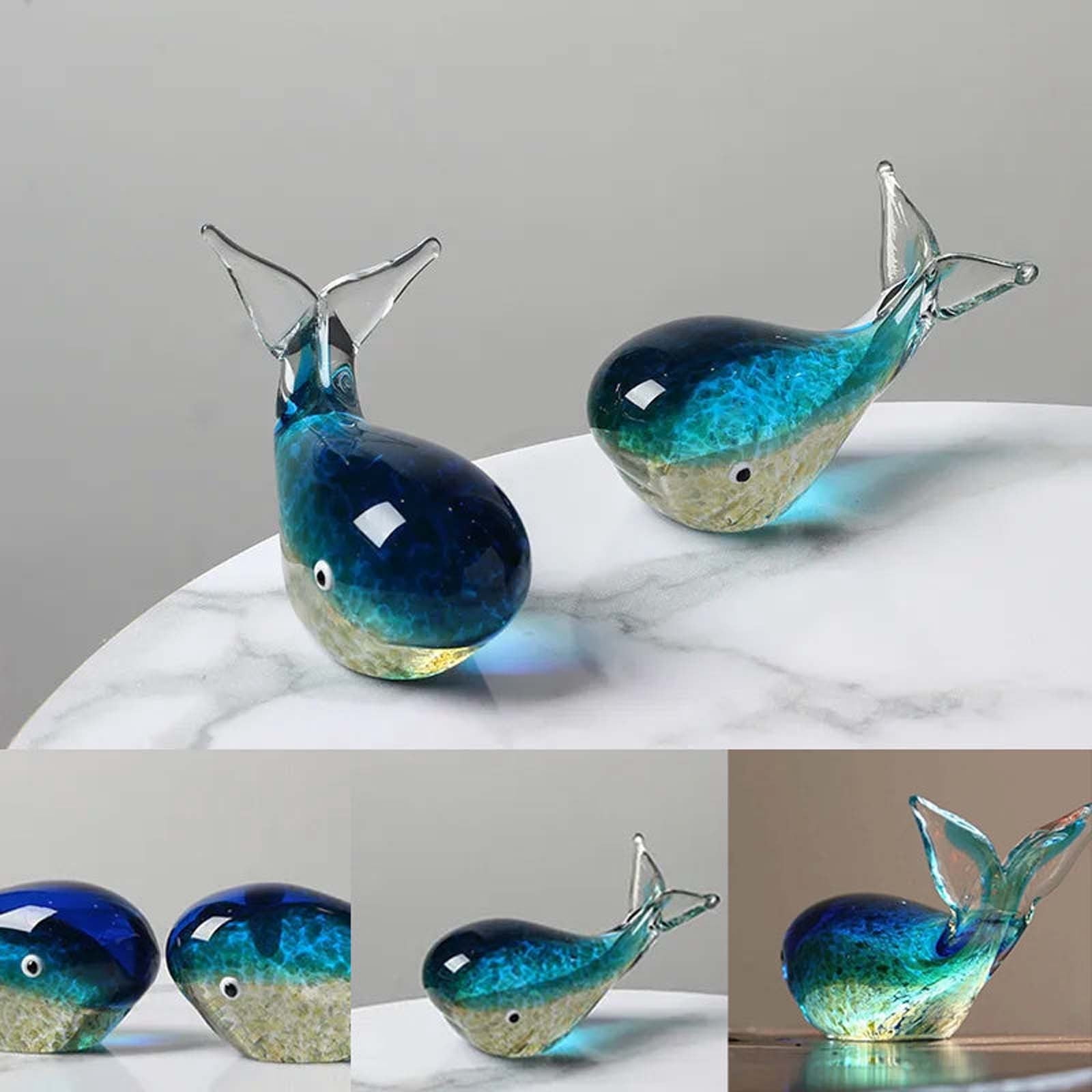 CasaChic Handblown Glass Ocean Art Decor, Sustainable Glass Crafts ...