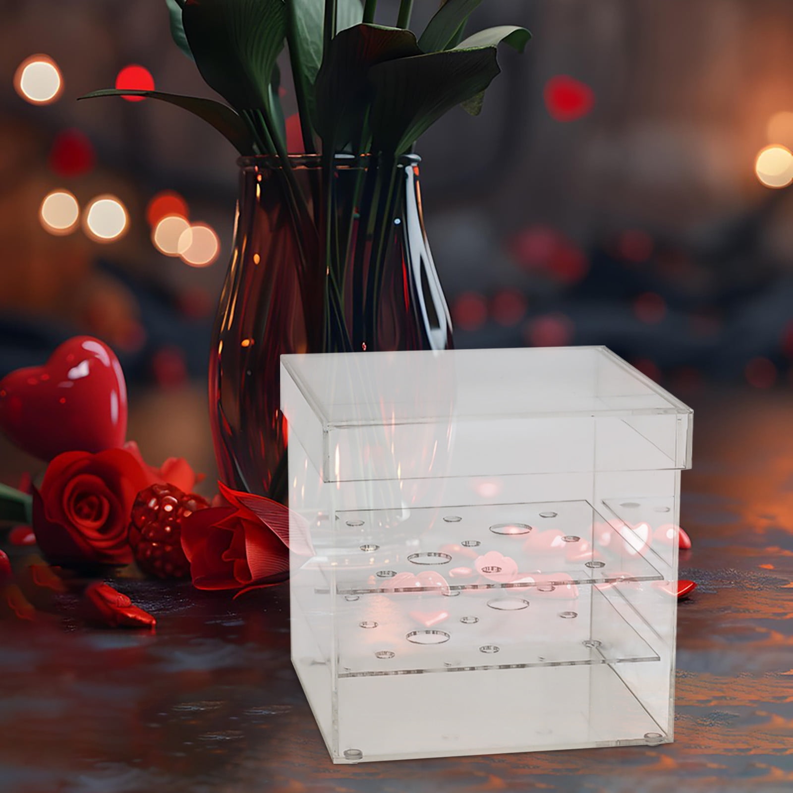 CasaChic Modern Rectangular Acrylic Vase, Lightweight Shatterproof ...