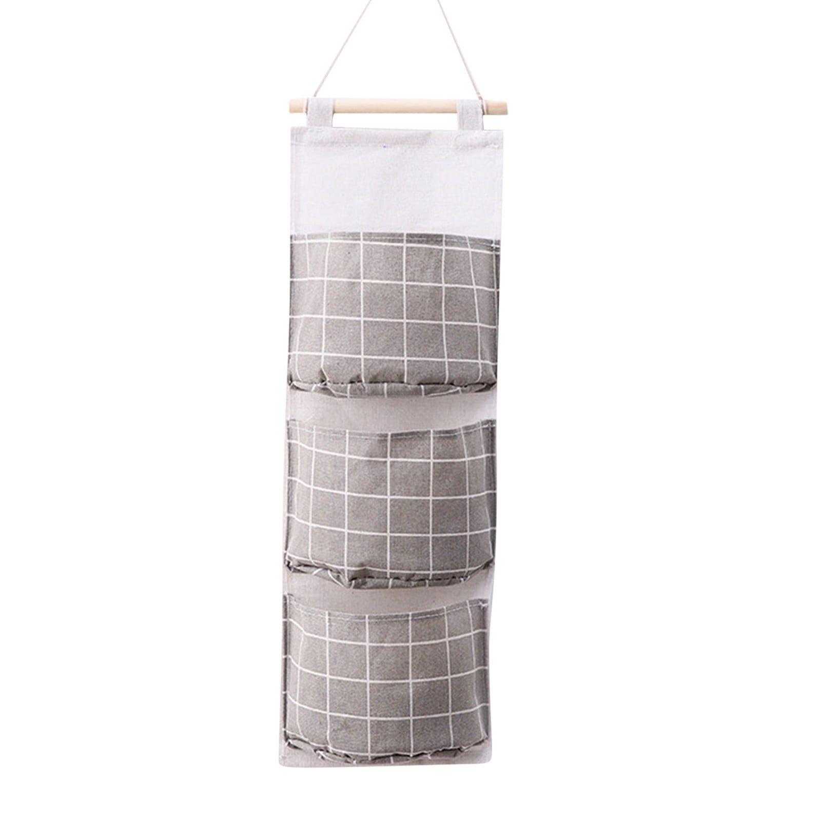 CasaChic Multifunctional Hanging Fabric Storage Bag - 3 Pockets, Cotton ...