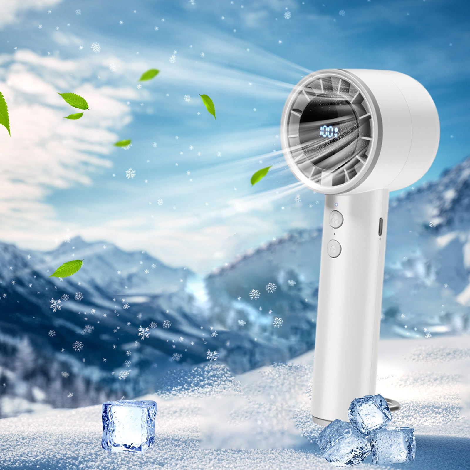 CasaChic Portable Handheld Misting Fan with Colorful Lights - USB ...