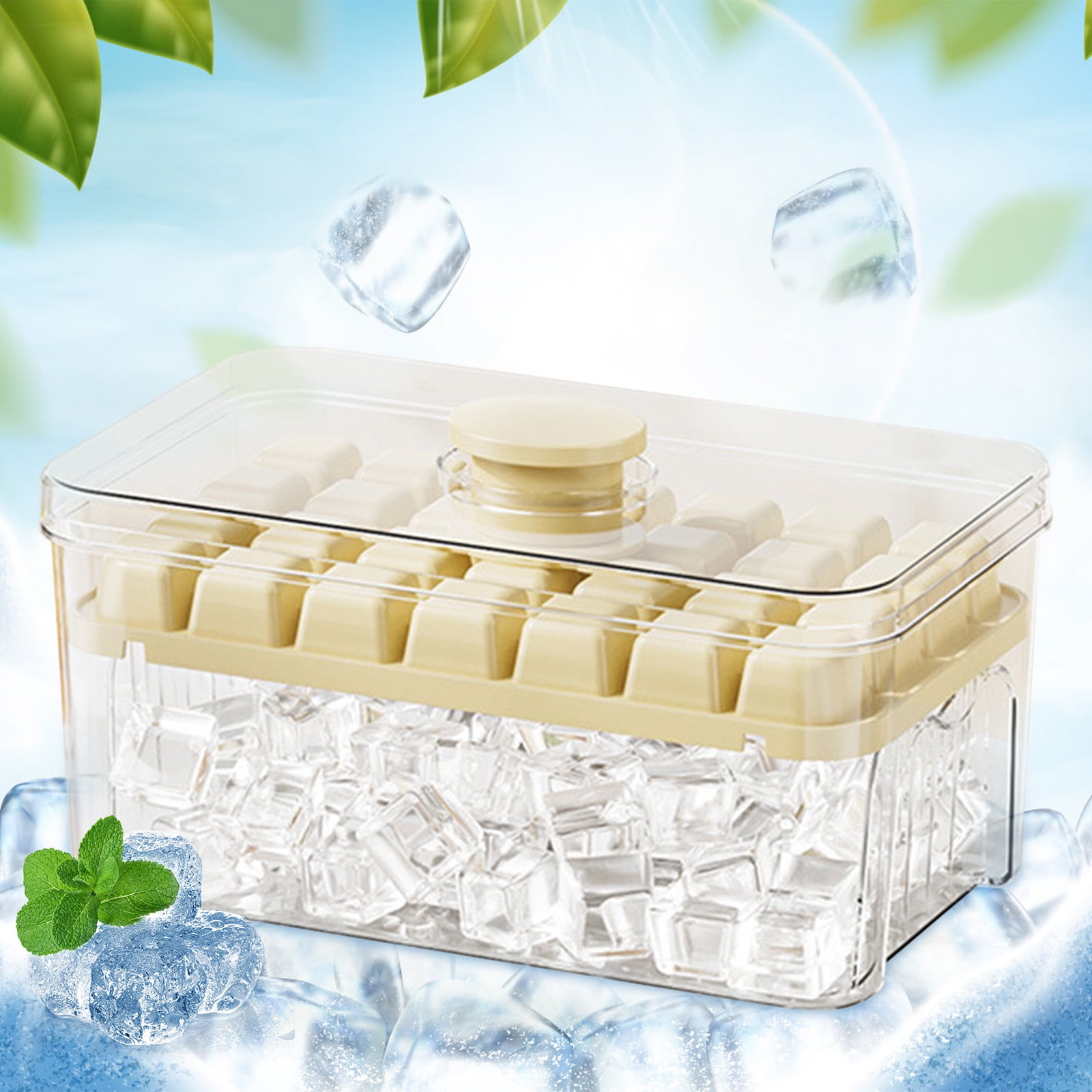 CasaChic Push Ice Compartment, One Button Release Ice Tray, with Odor ...