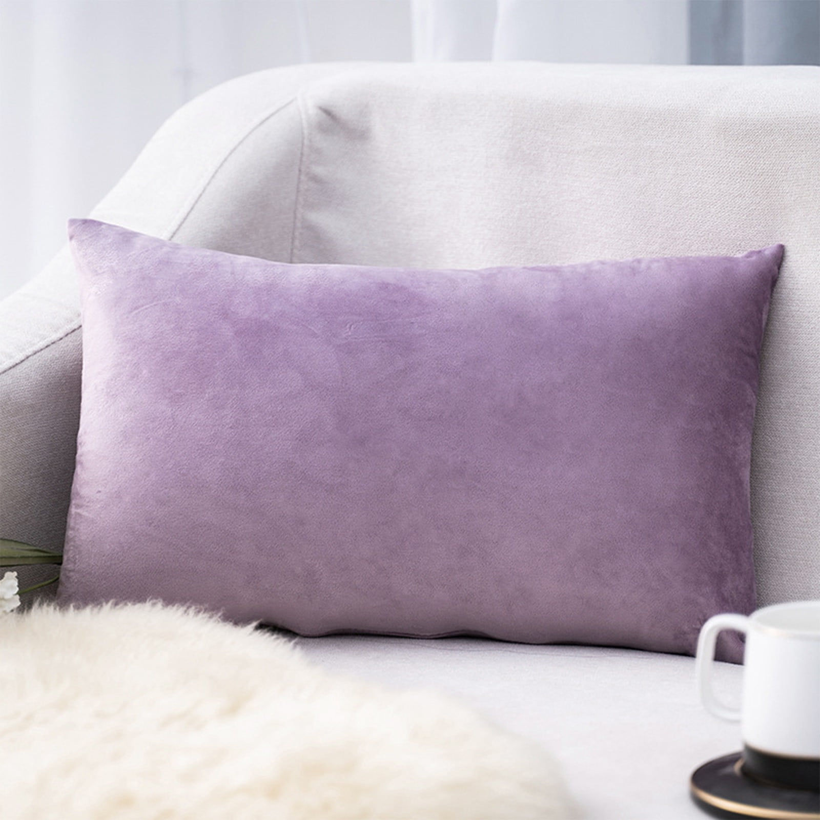 CasaChic Rectangle Velvet Throw Pillow Cover - Envelope-Style Closure ...