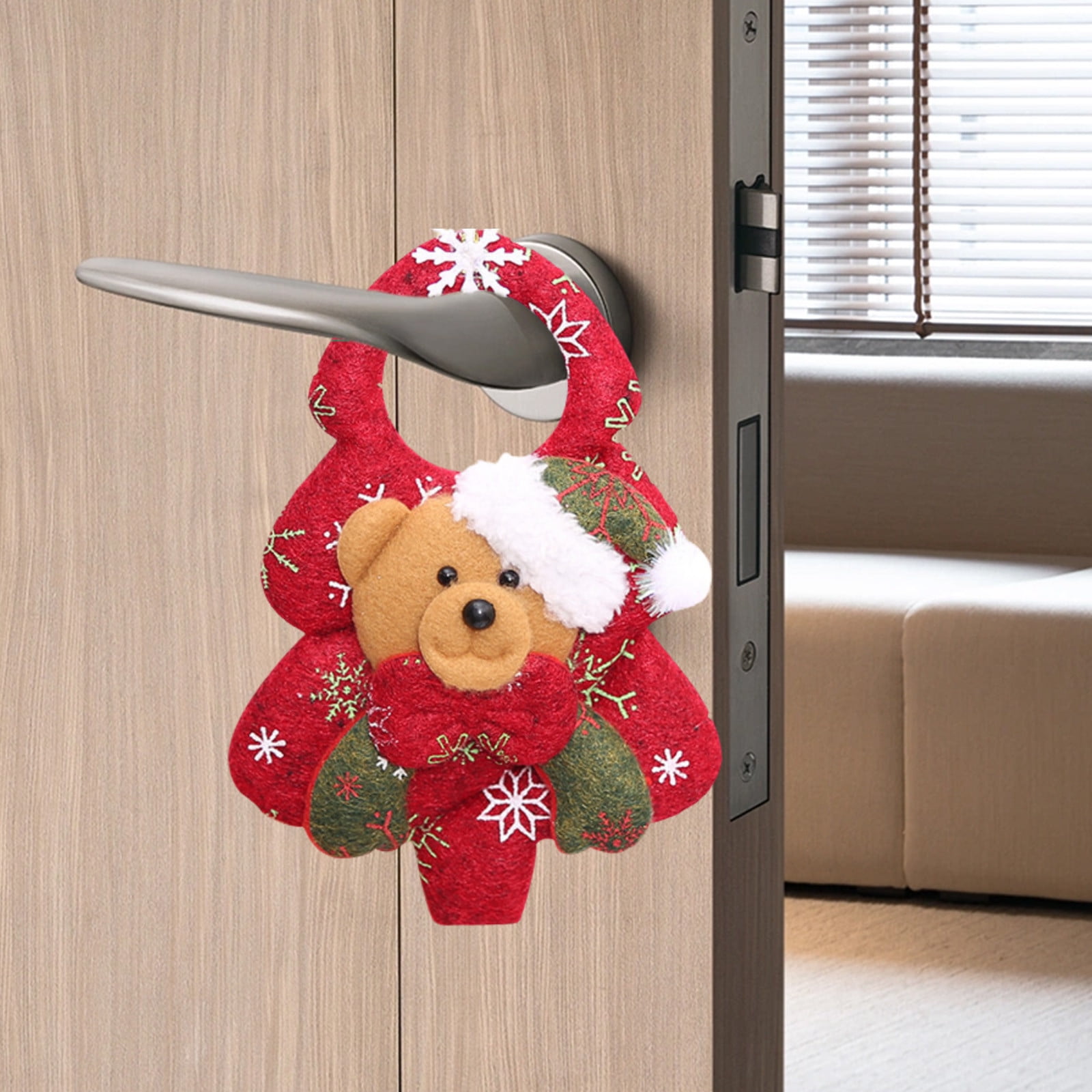 CasaChic Red Fabric Christmas Hanging Decorations Set, Santa Snowman ...