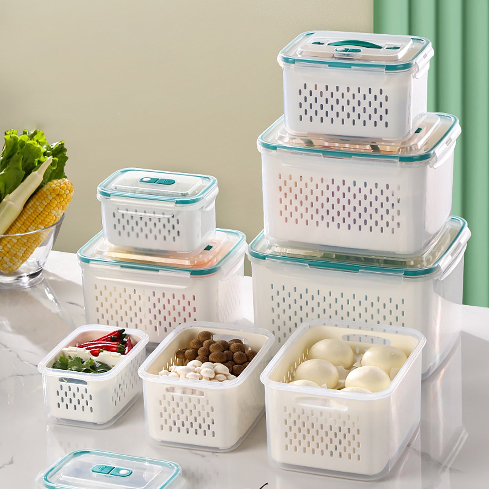 CasaChic Refrigerator Fresh Keeping Box, Multi-Layer Food Grade Plastic ...