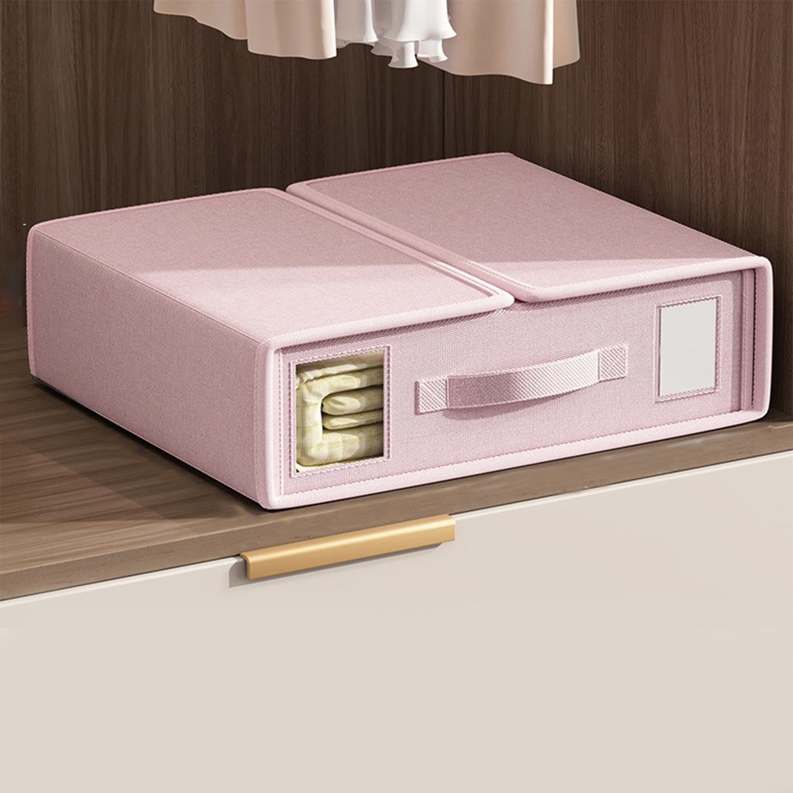 CasaChic Sheet Organizer, Folding Bedding Storage Box with Clear PVC ...