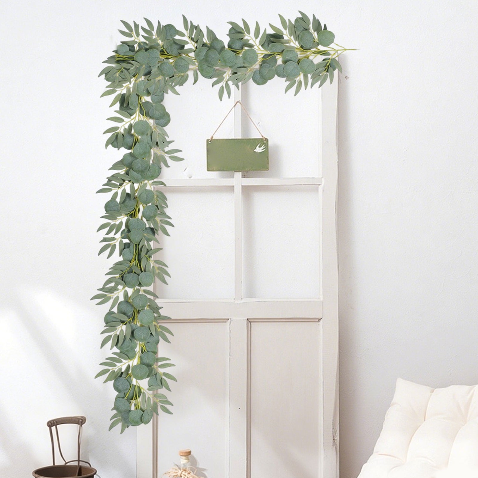 CasaChic Simulated Willows Leaf Eucalyptus Rattan, 2 Pcs Artificial Ivy ...