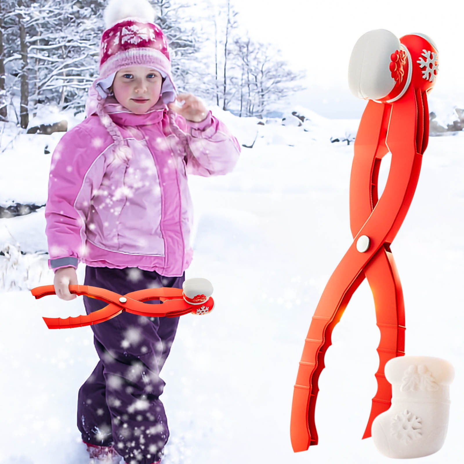 CasaChic Snowball Maker Clip with Handle, Heart-Shaped, Sturdy ABS ...
