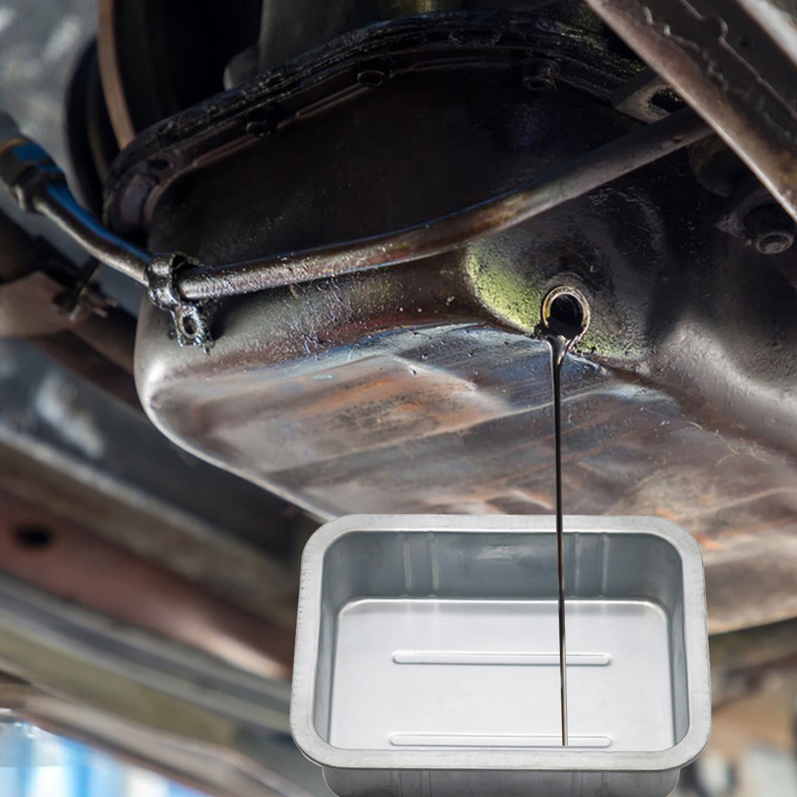 CasaChic Thickened Galvanized Iron Oil Pan for Car Maintenance, Waste ...