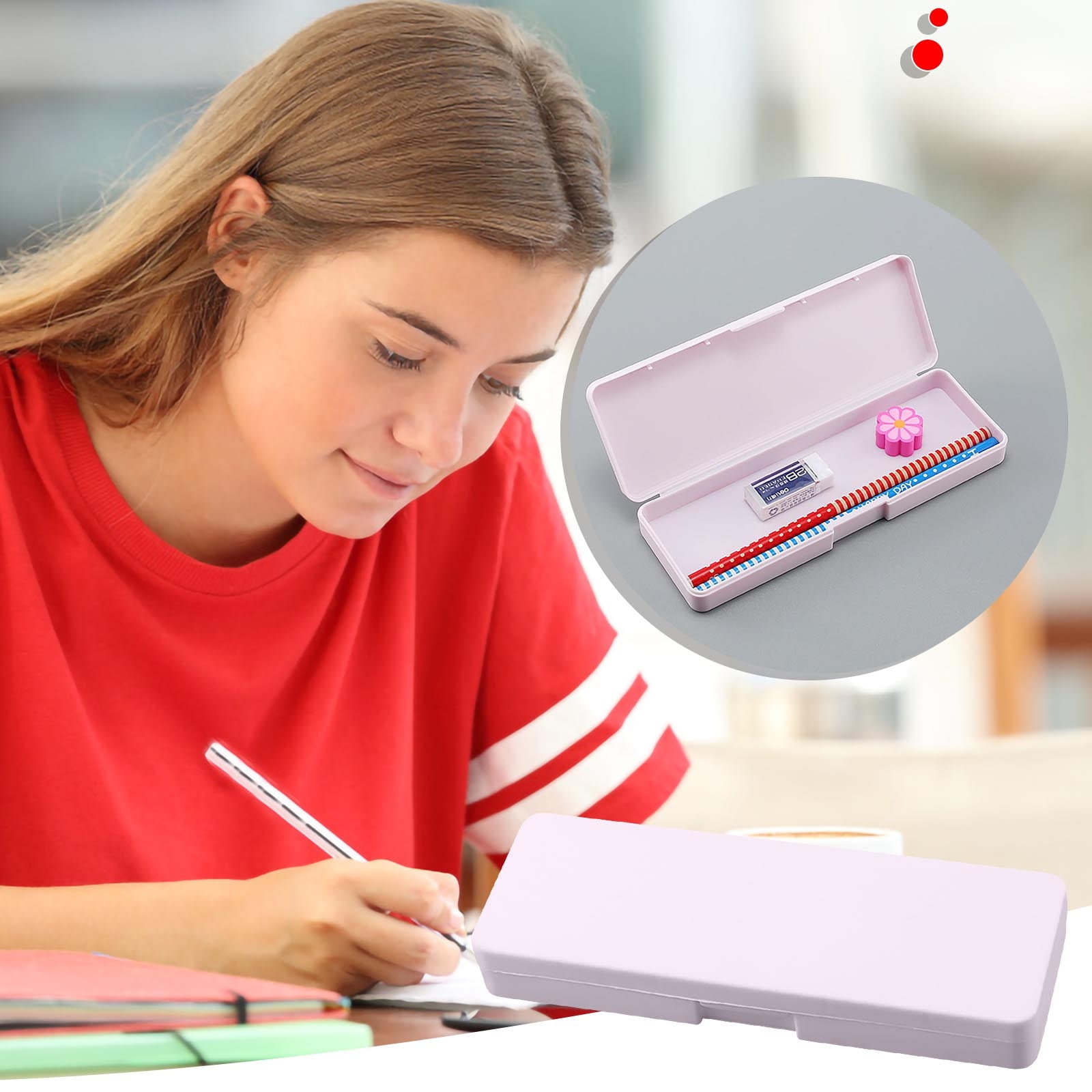 CasaChic Translucent Frosted Stationery Box, Sturdy ABS Plastic, Large ...