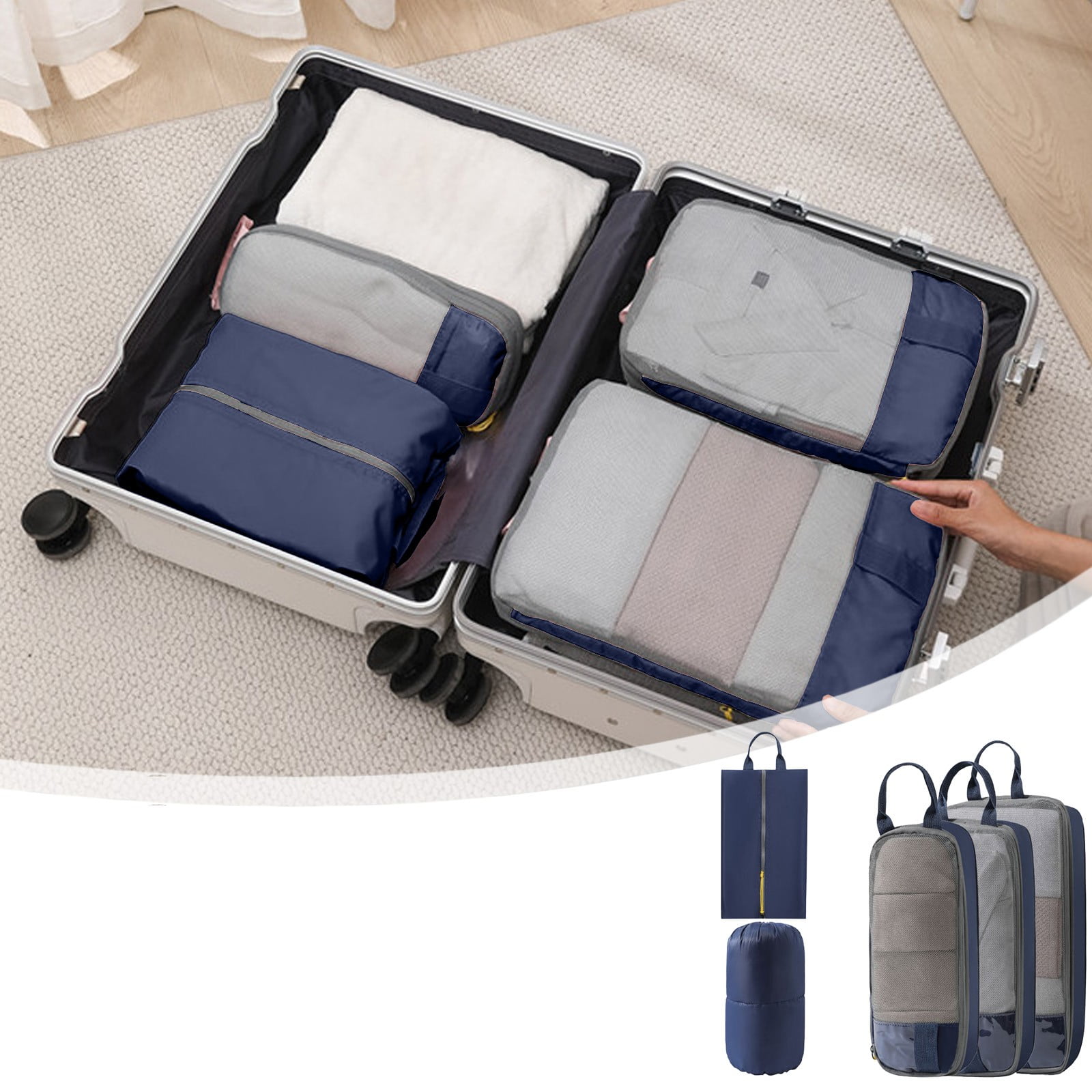 CasaChic Travel Storage Bag Set, 5 Packing Cubes with Laundry Bag ...