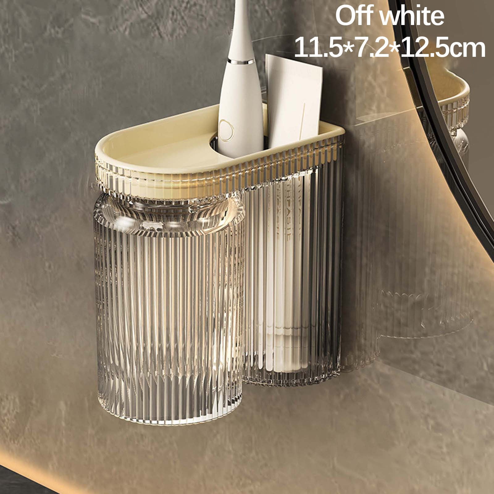 CasaChic Wall Mounted Toothbrush Cup Rack, No Nail Installation, Sturdy ...