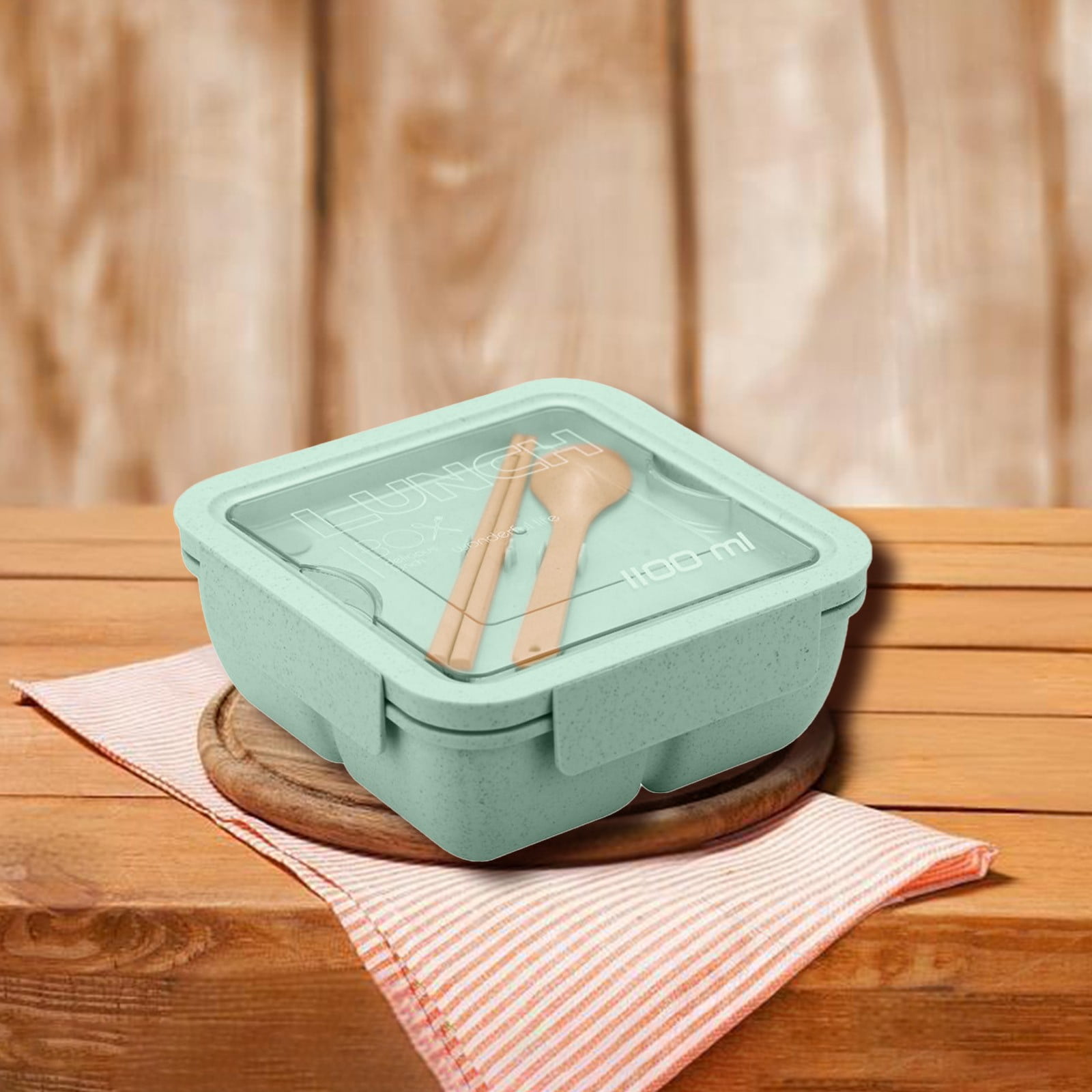 CasaChic Wheat Fiber Bento Lunch Box - Microwave Safe, Leakproof ...