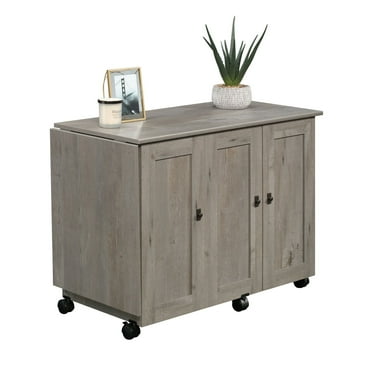 Sauder Rolling Crafters Table, Storage Sewing and Craft Cart, Mystic ...