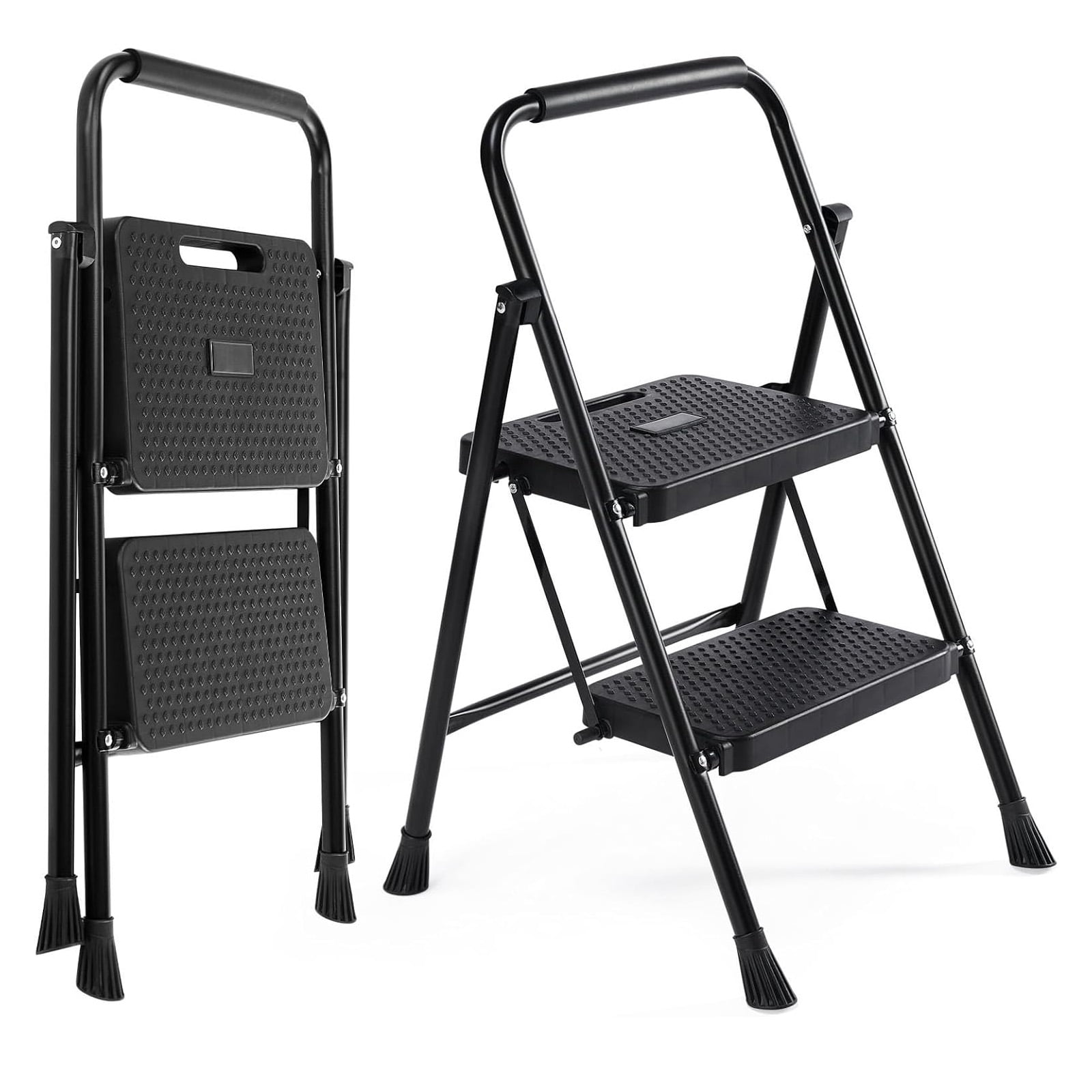 Casabay 2-Step Ladder with Anti-Slip Pedal, Foldable Step Stool with ...