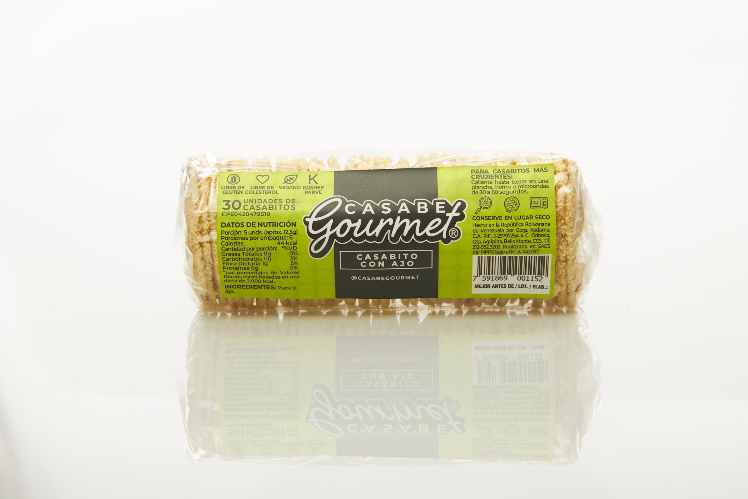 Casabe Gourmet Cassava Crackers MZF22 Garlic-Seasoned - Healthy Vegan ...