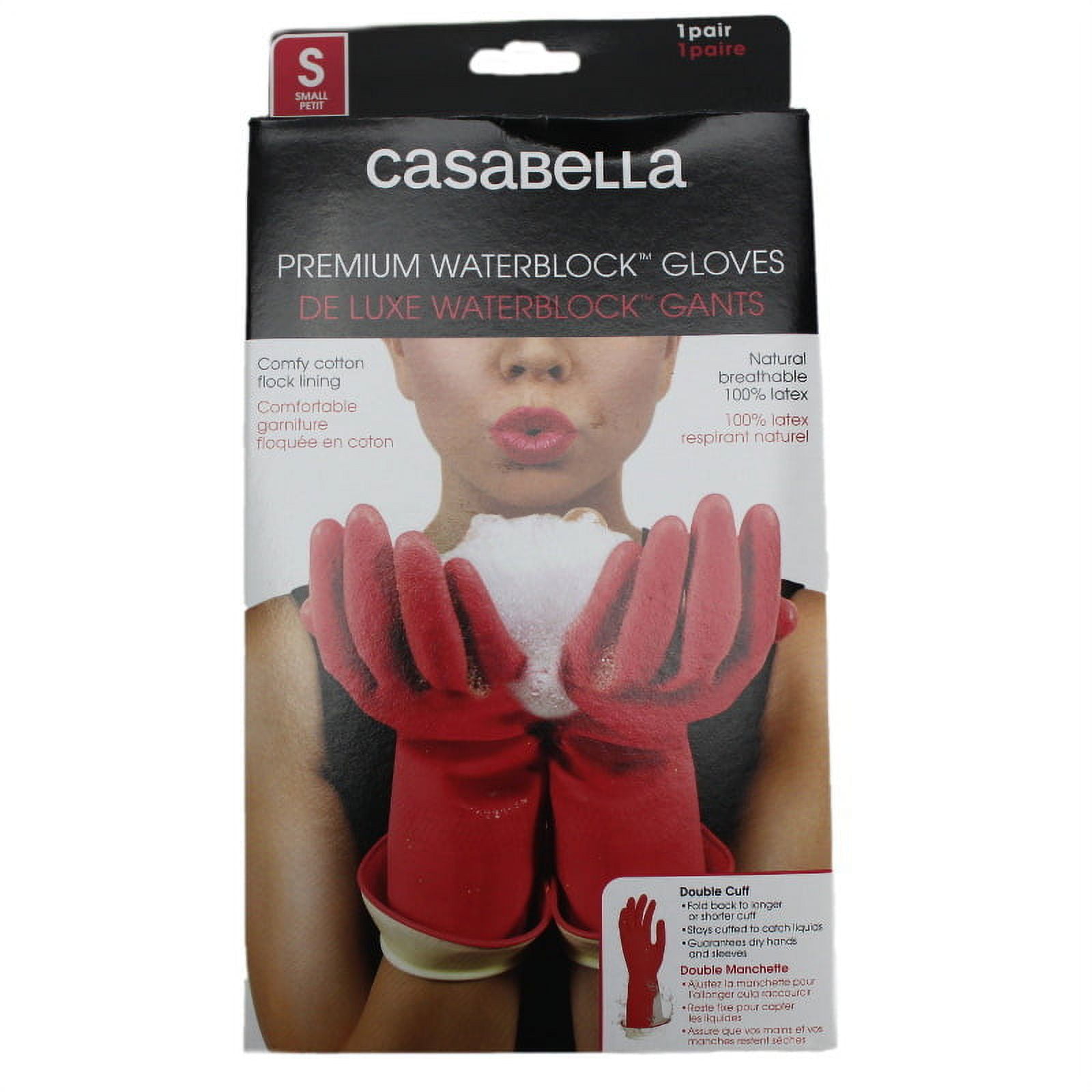 Casabella 46040 Waterstop Premium Gloves, Latex, Pink, Small - Walmart.com