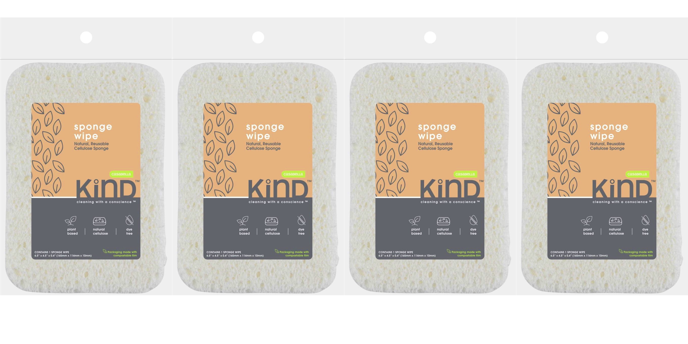 Casabella Kind Euro Sponges, 6.5" x 4.5", Set of 4 - Walmart.com