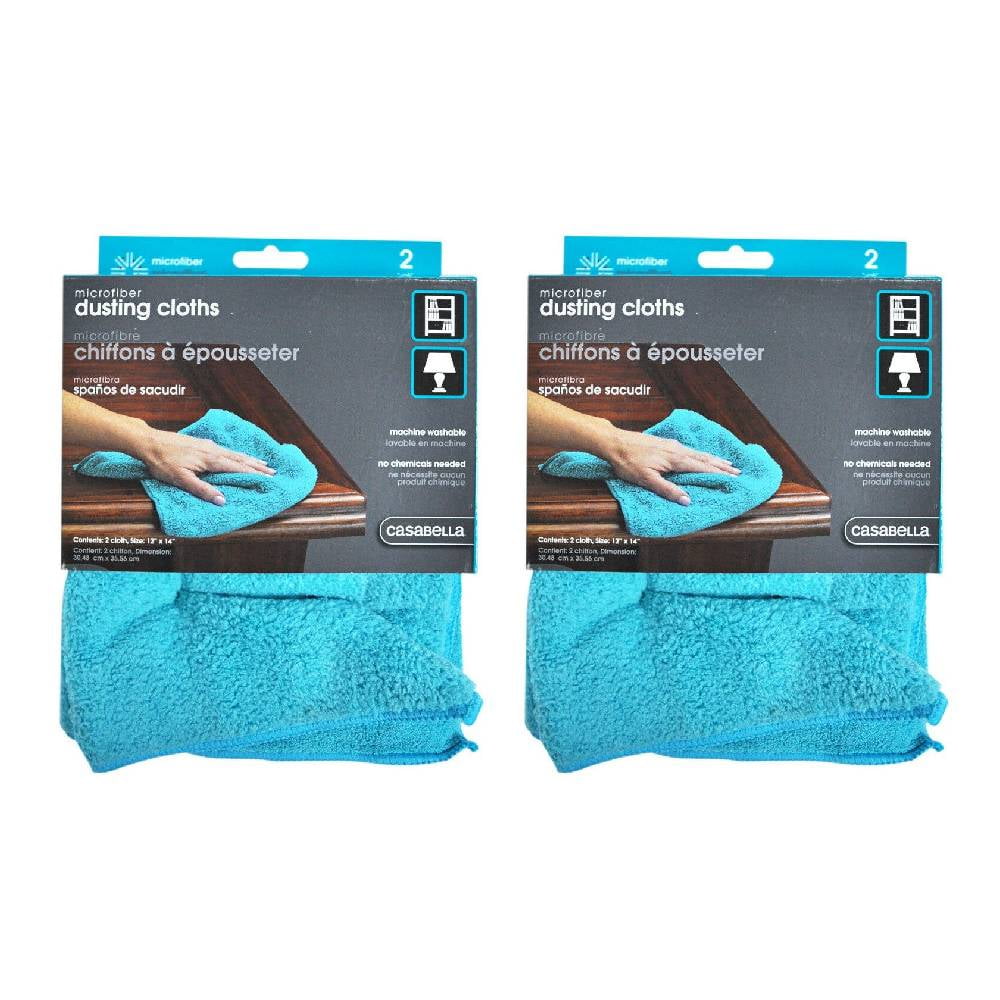 Casabella Microfiber Dusting Cloths 12 x 14 in Clean Dust Dirt Set of 2 ...