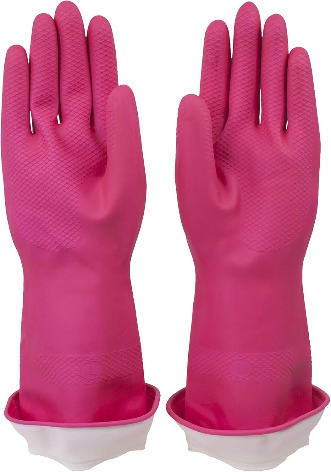 Casabella Large Latex Gloves, Pink, 1 Pair, Long Cuff, Household ...