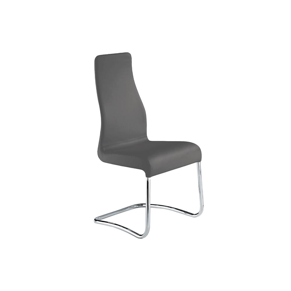 Casabianca Home Florence Set of 2 PU Leather Dining Chairs - Gray ...
