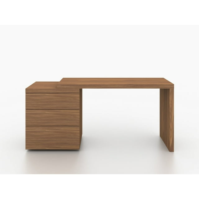 Casabianca Modern Nest Engineered Wood Extendable Office Desk in Brown ...
