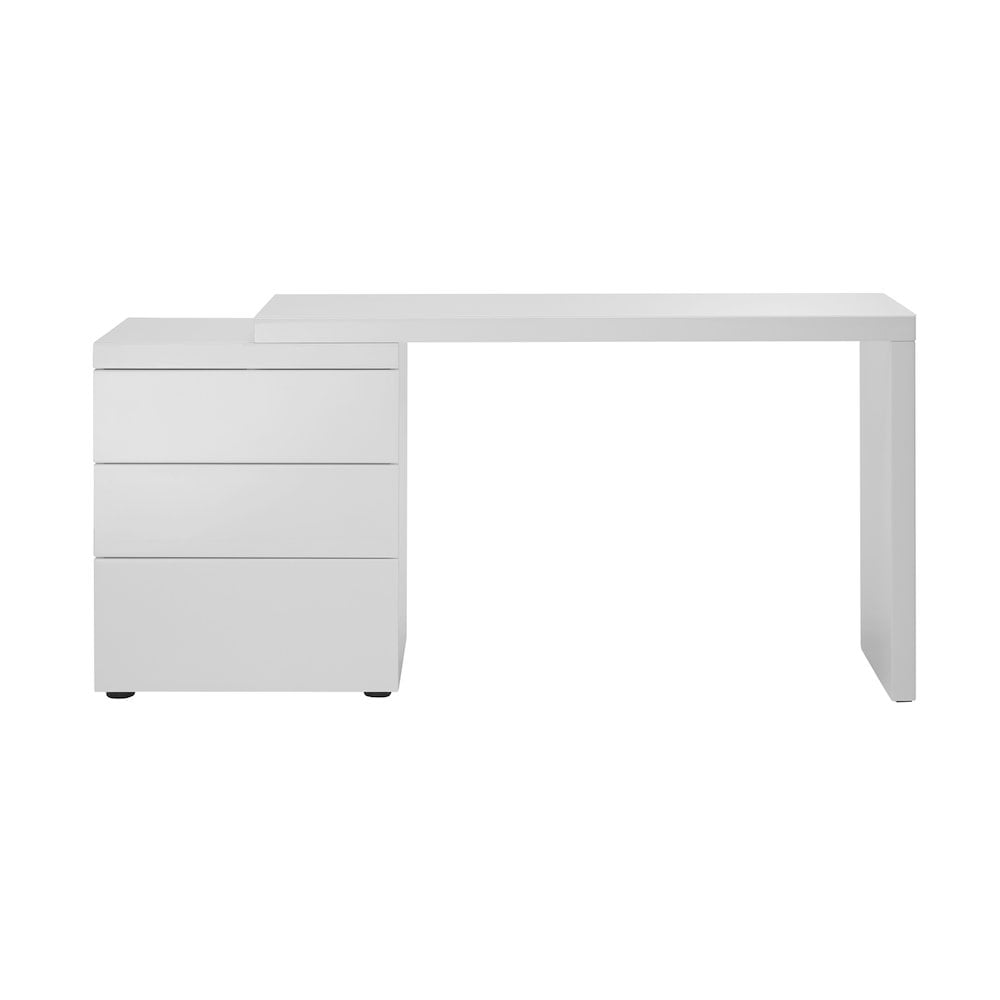 Casabianca Modern Nest Engineered Wood Extendable Office Desk in White ...
