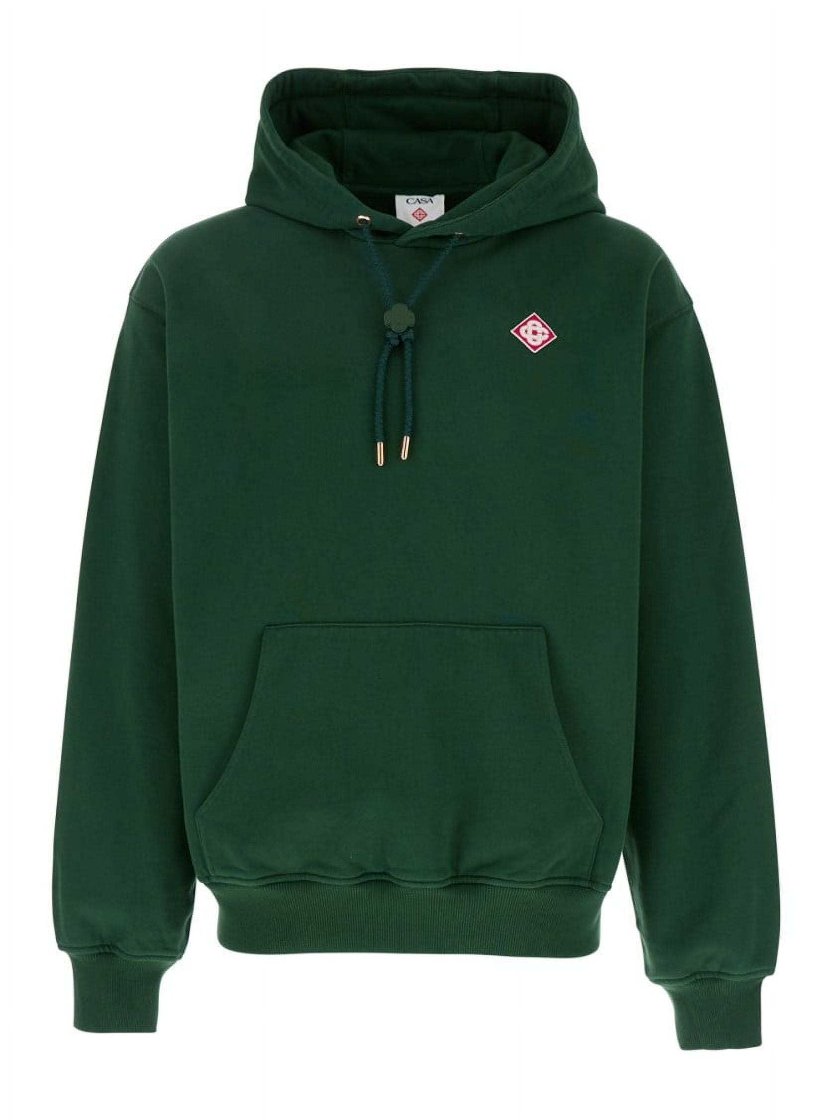 Casablanca Man Embroidered Cc Patch Hoodie Green Sizes standard XXXS ...