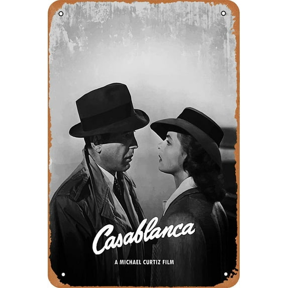 Casablanca Movie Poster Tin Sign Vintage Style Metal Sign Man Cave Bar ...